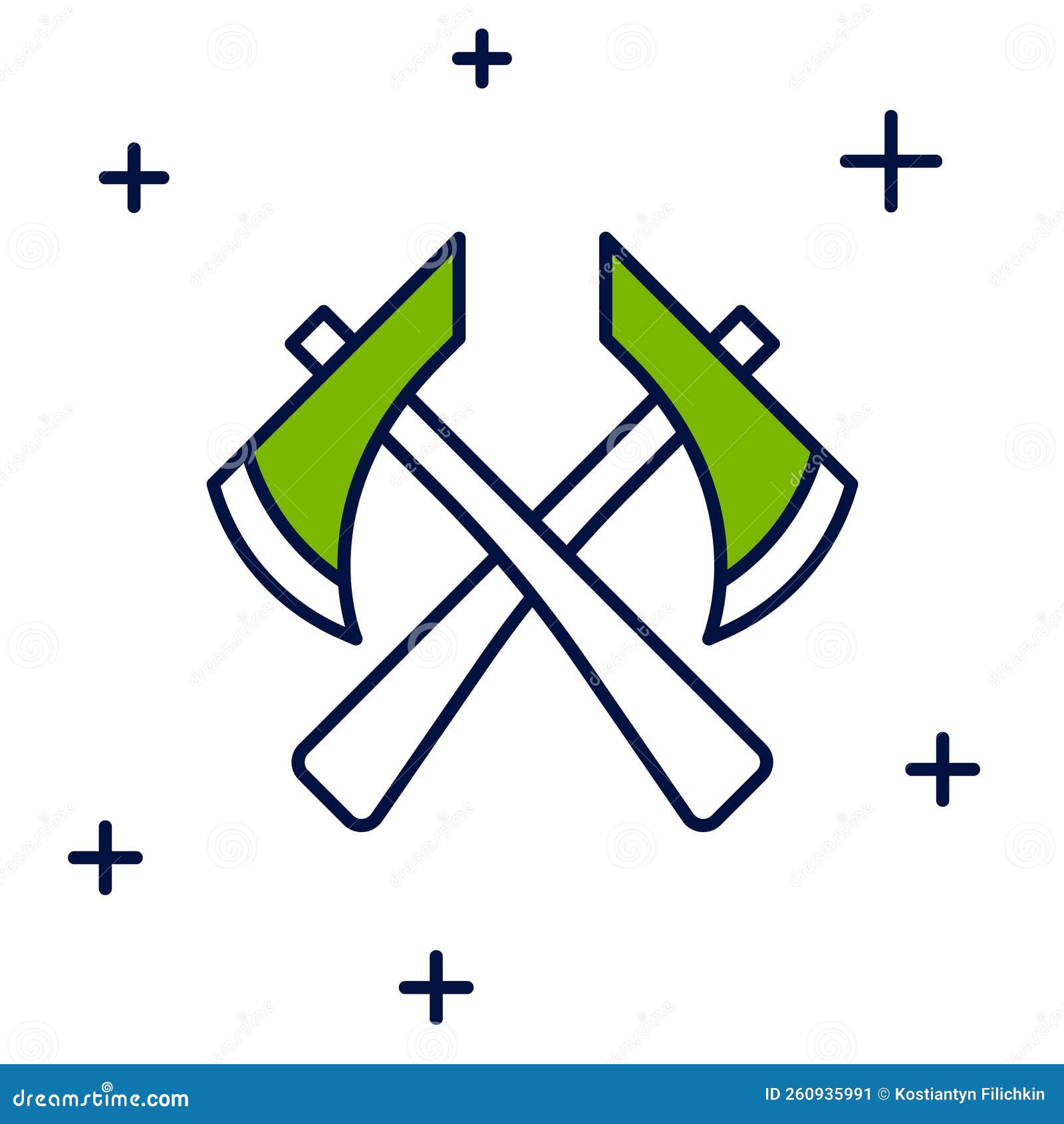 Filled Outline Firefighter Axe Icon Isolated on White Background. Fire ...