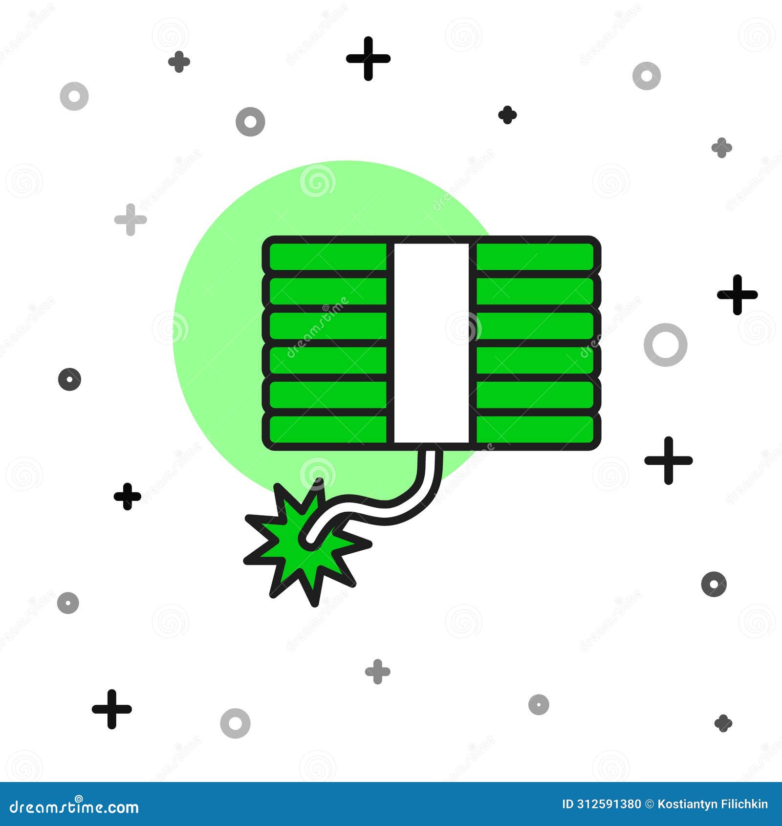 Filled Outline Firework Icon Isolated on White Background. Concept of ...