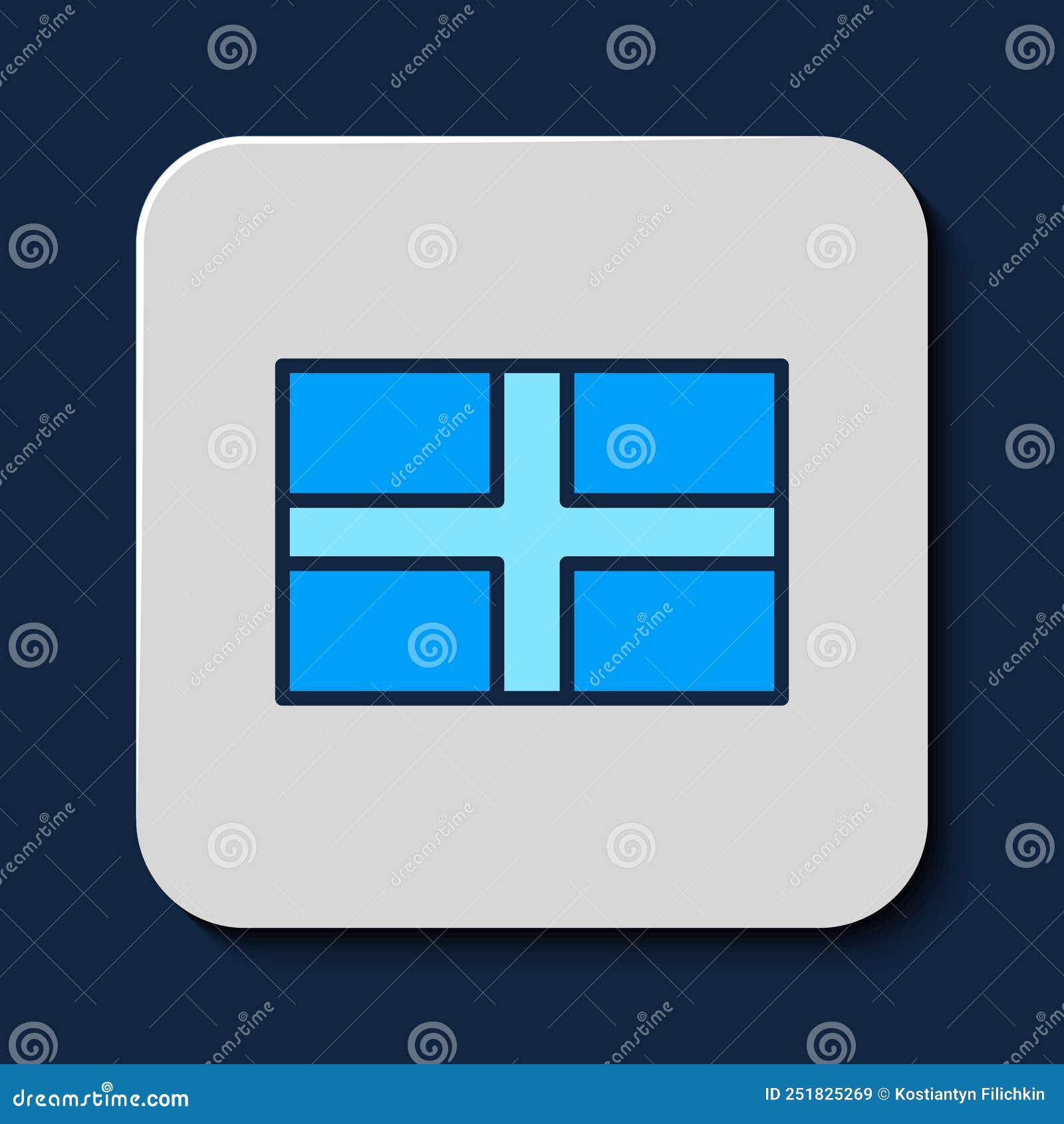 Filled Outline Flag of England Icon Isolated on Blue Background. Vector ...
