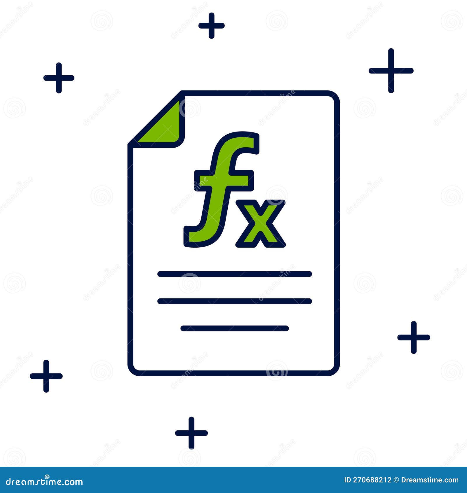 Filled Outline Function Mathematical Symbol Icon Isolated On White