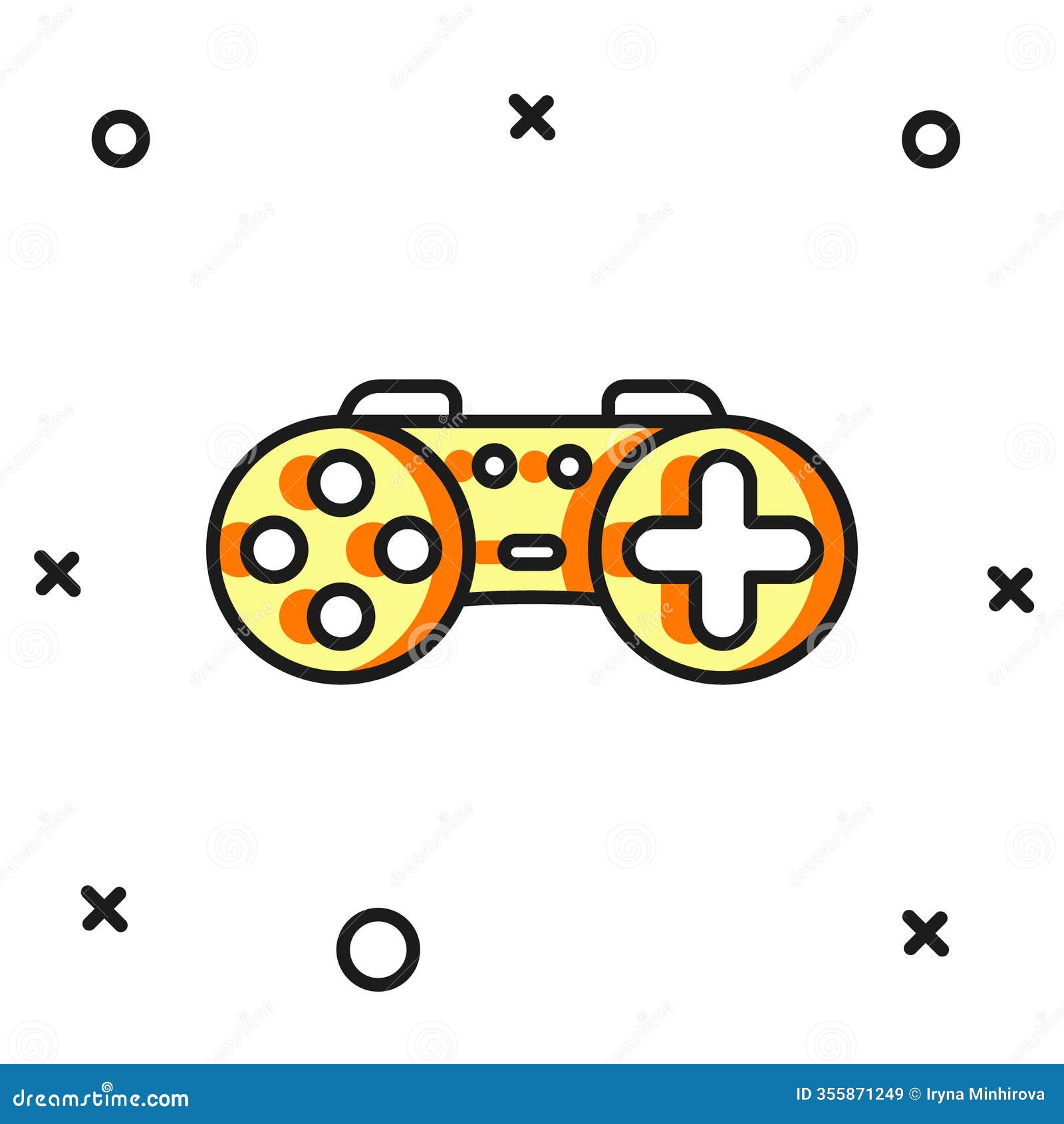 Filled Outline Gamepad Icon Isolated on White Background. Game ...