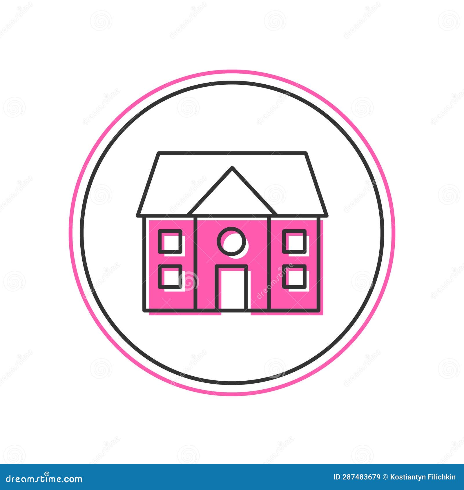 Filled Outline House Icon Isolated on White Background. Home Symbol ...
