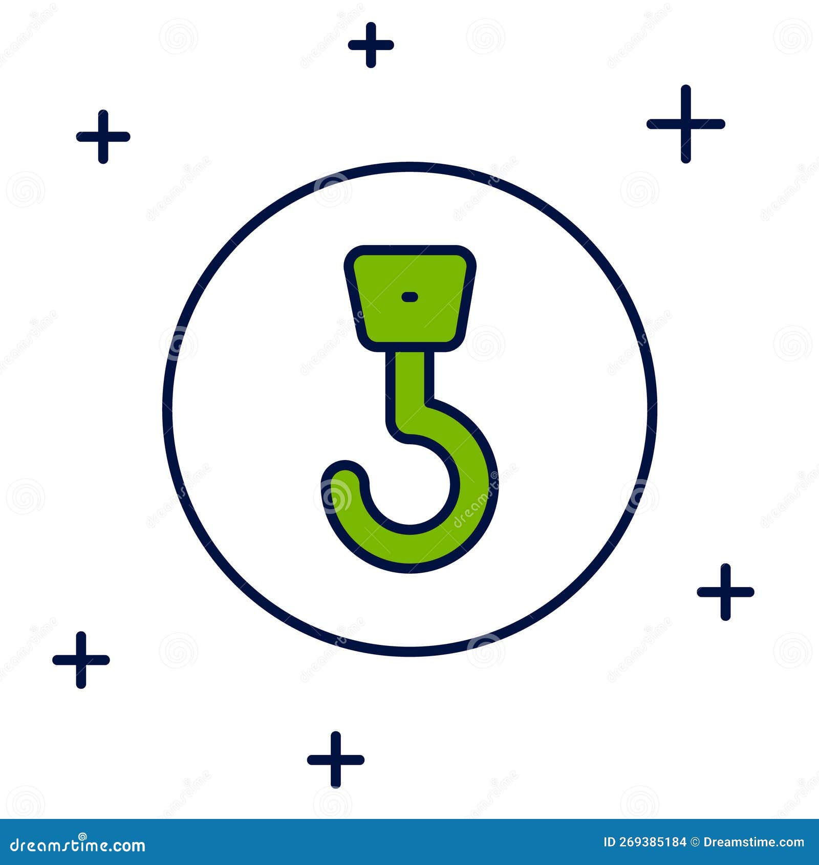 Filled Outline Industrial Hook Icon Isolated on White Background. Crane ...