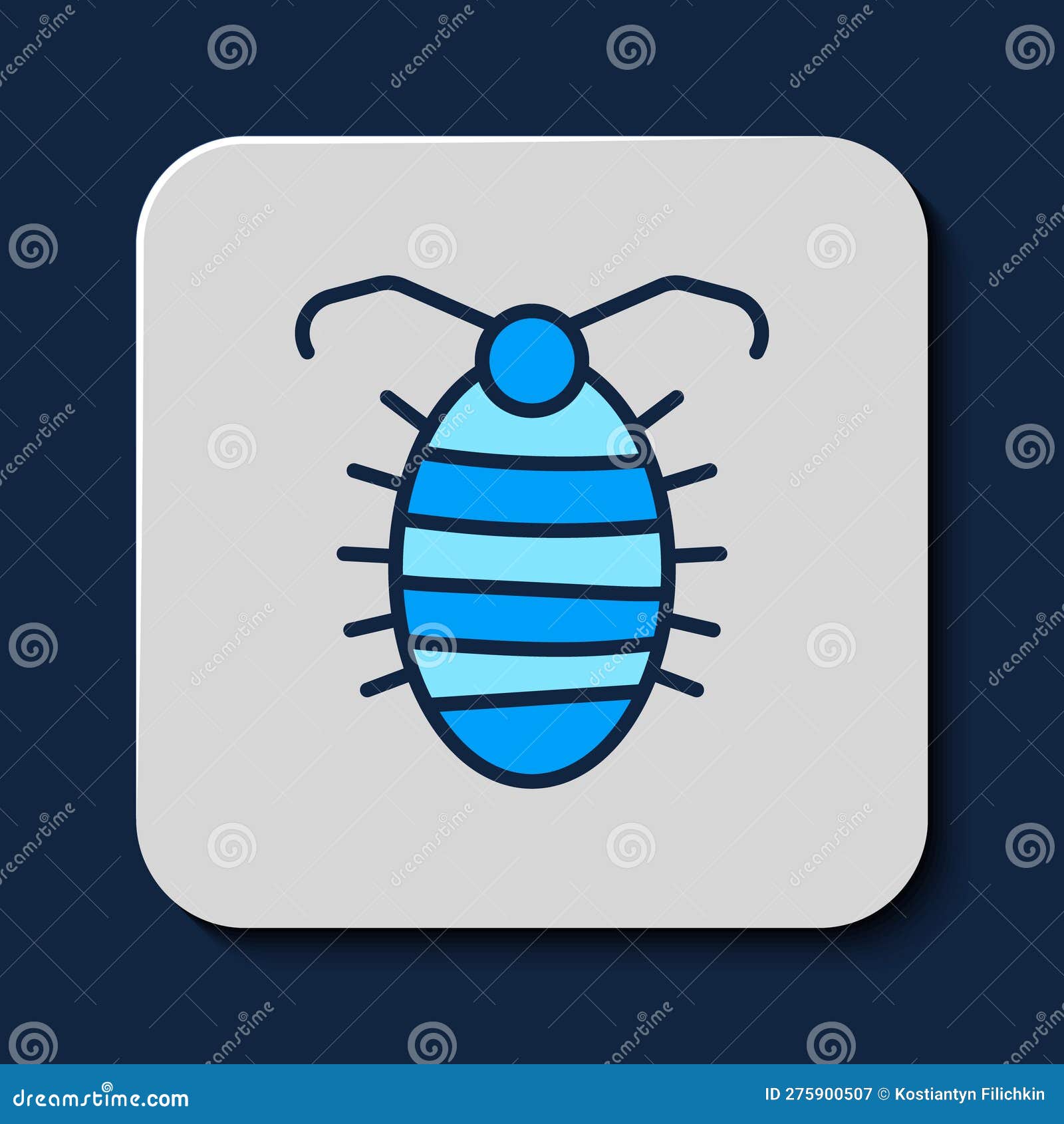Set Pop Art Larva Insect, Mite, Snail And Beetle Bug Icon. Vector ...