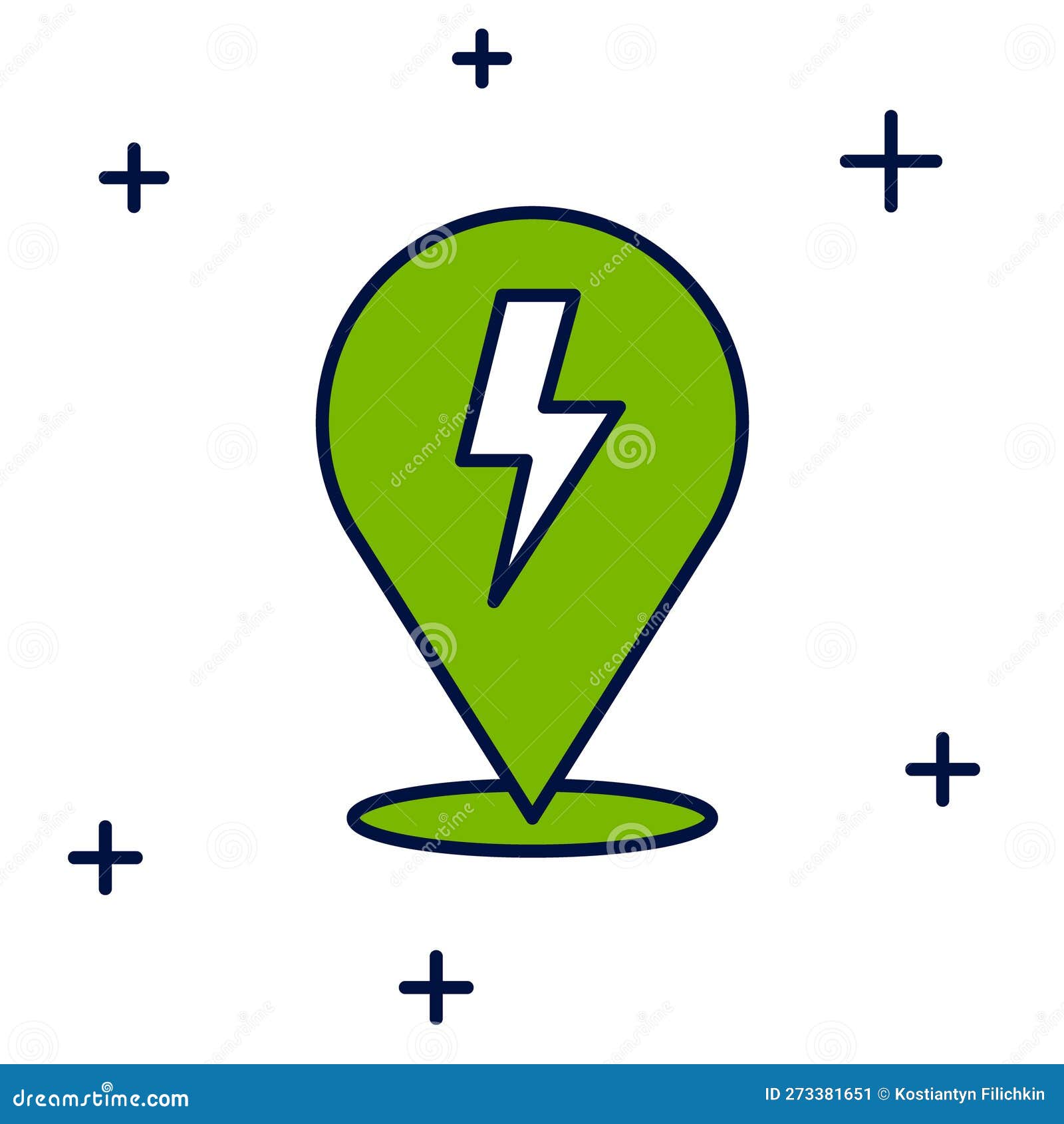 Filled Outline Lightning Bolt Icon Isolated on White Background. Flash ...