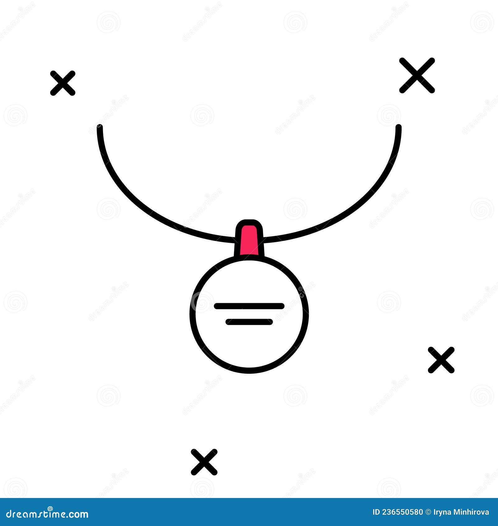 Filled Outline Locket on Necklace Icon Isolated on White Background ...