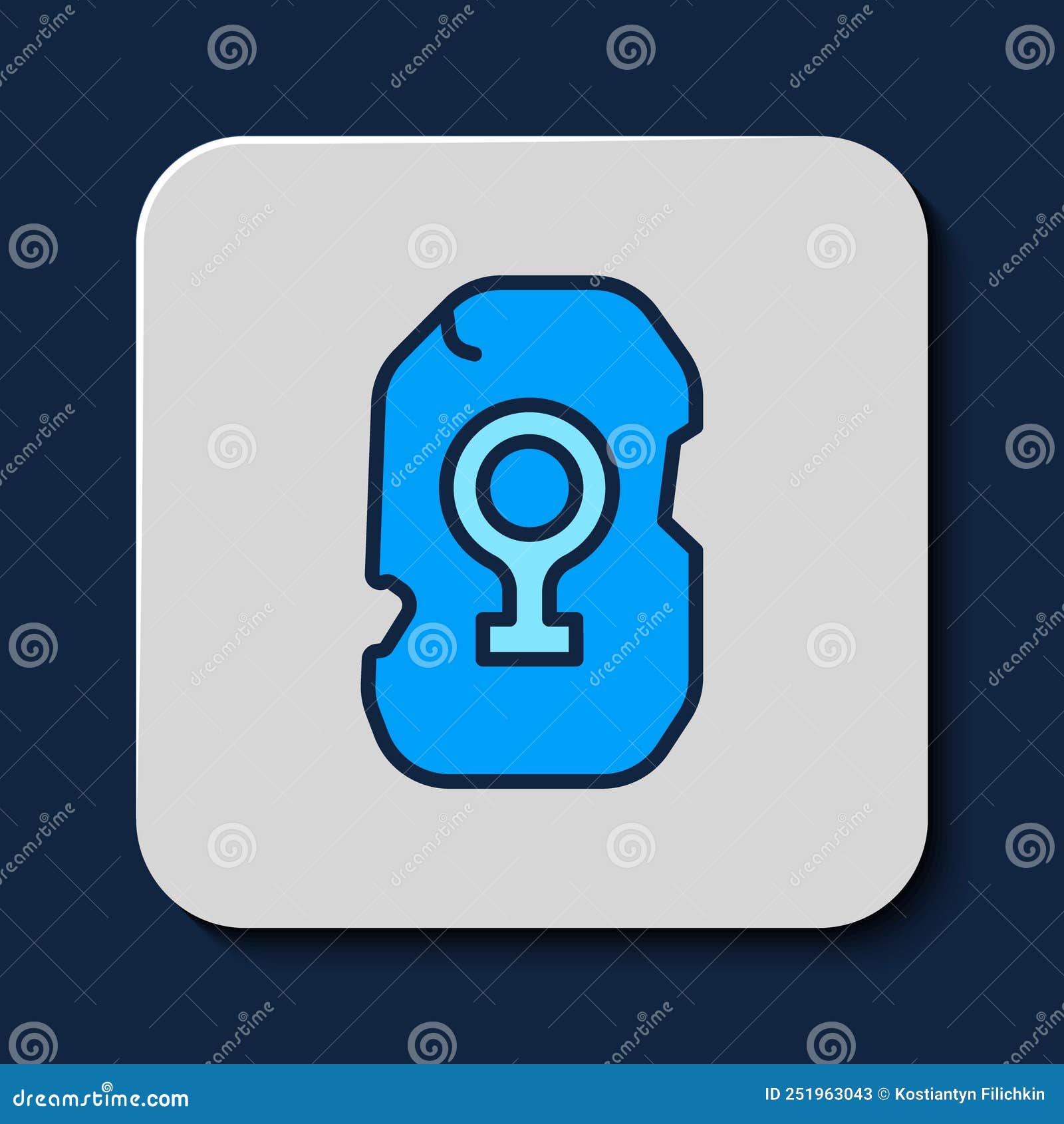 Filled Outline Magic Rune Icon Isolated on Blue Background. Rune Stone ...