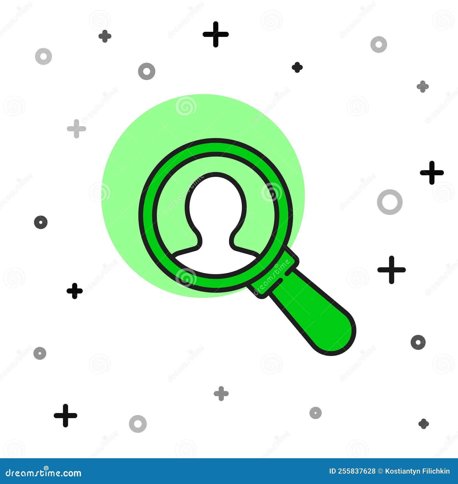 Filled Outline Magnifying Glass For Search A People Icon Isolated On