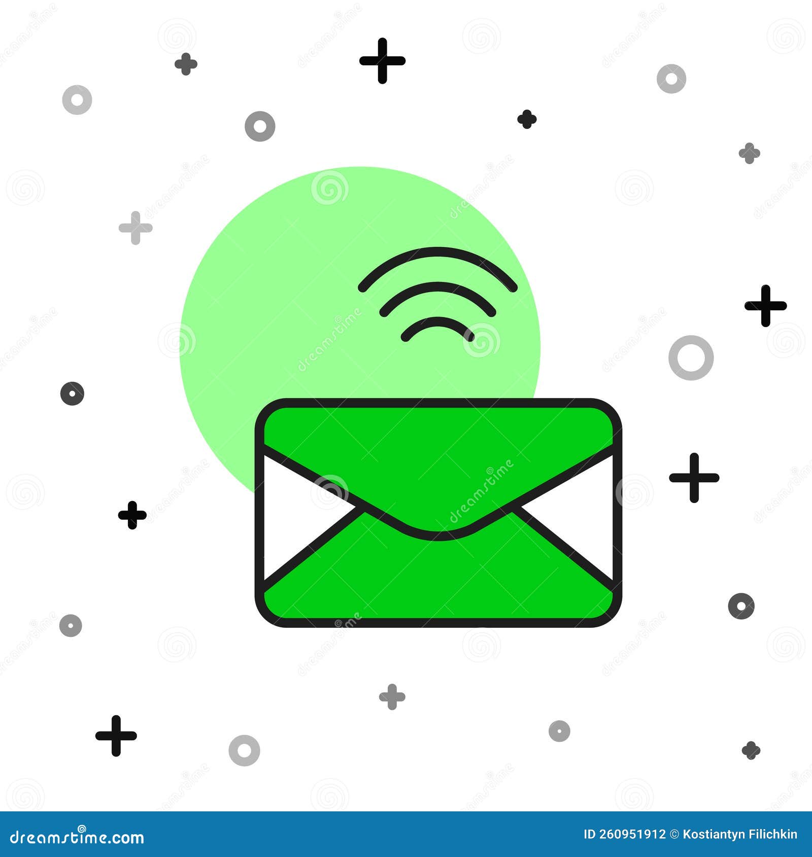 Filled Outline Mail and E-mail Icon Isolated on White Background ...