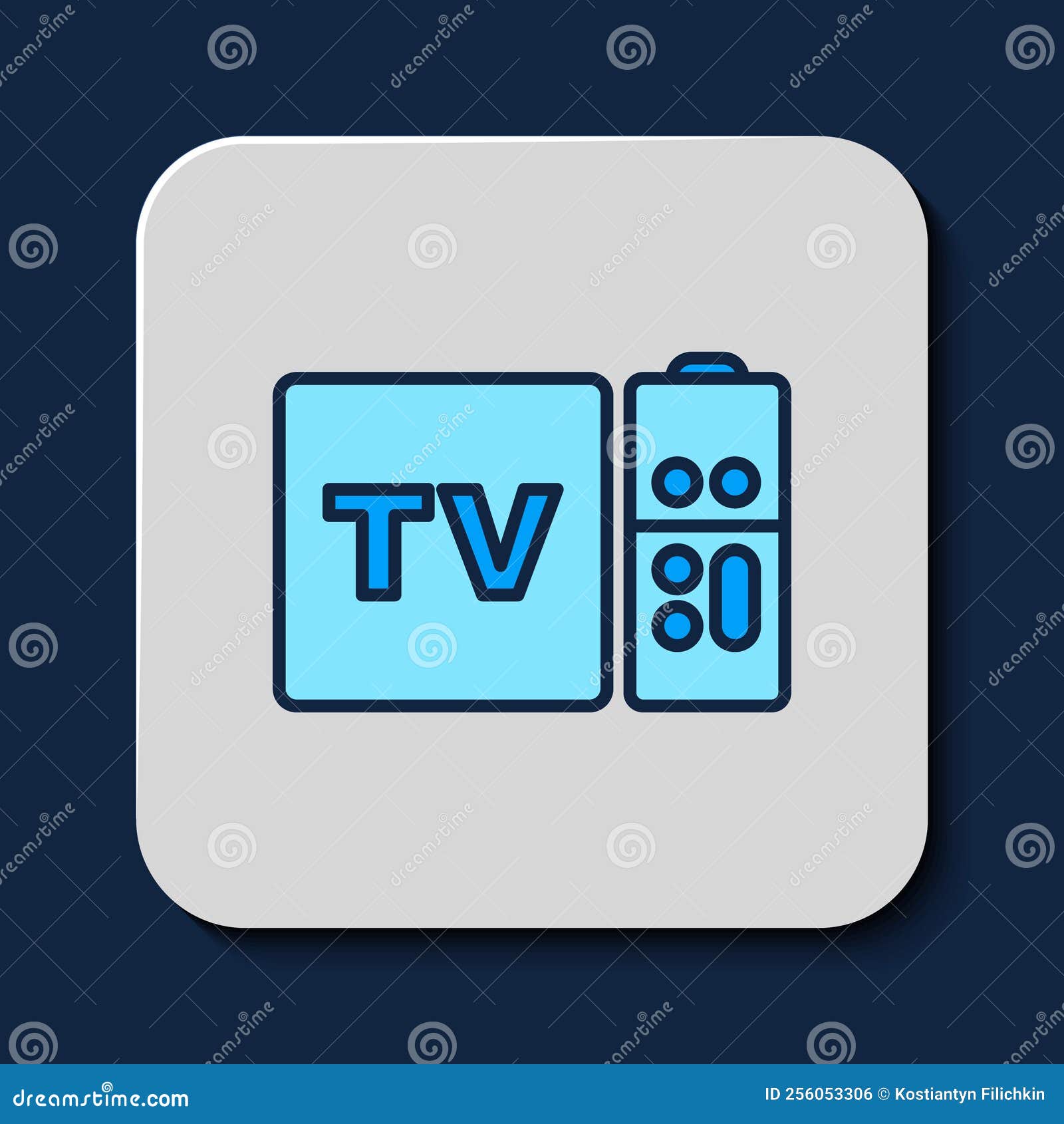 Filled Outline Multimedia and TV Box Receiver and Player with Remote ...