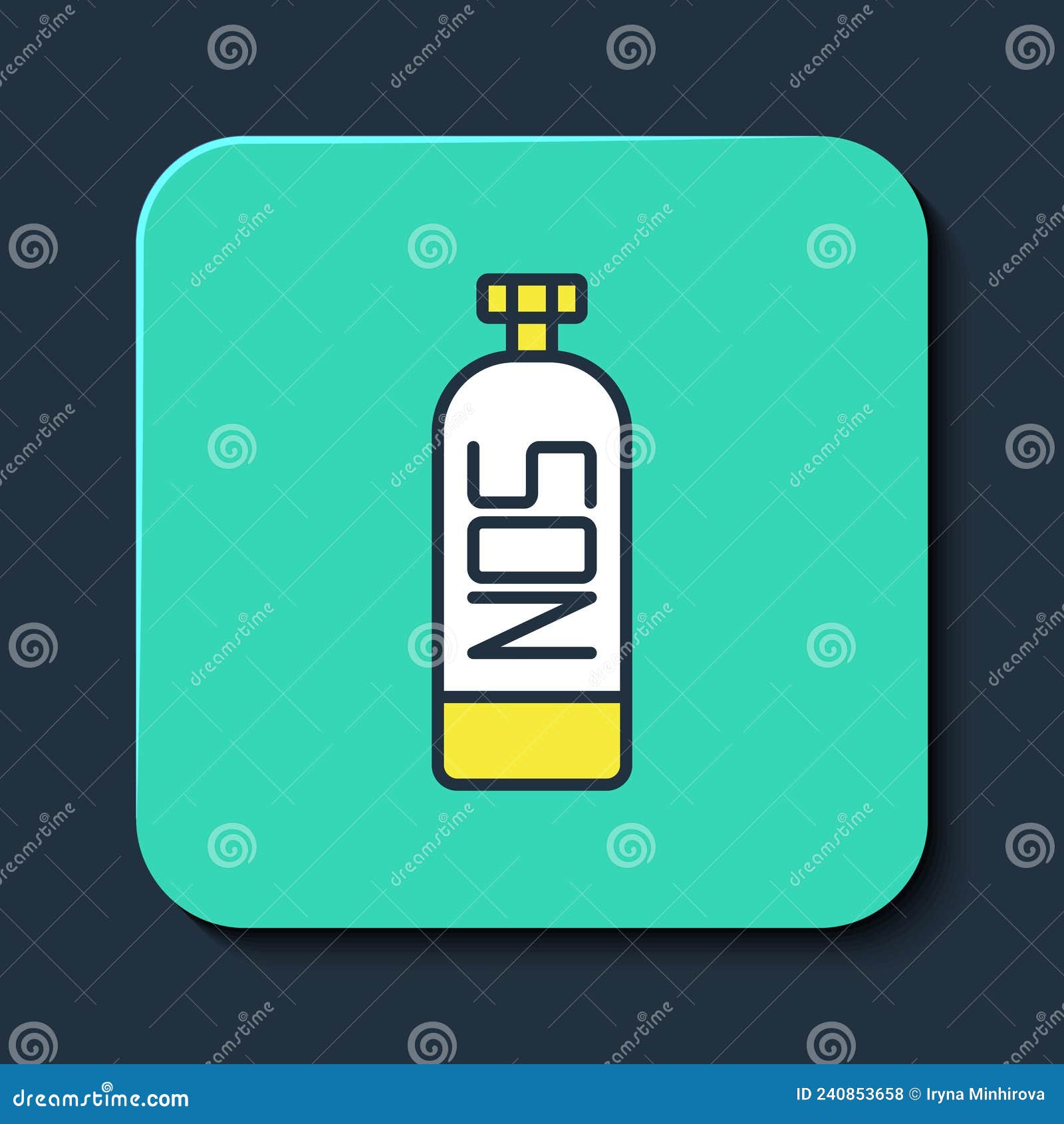 Filled Outline Nitrous Oxide Icon Isolated on Blue Background ...