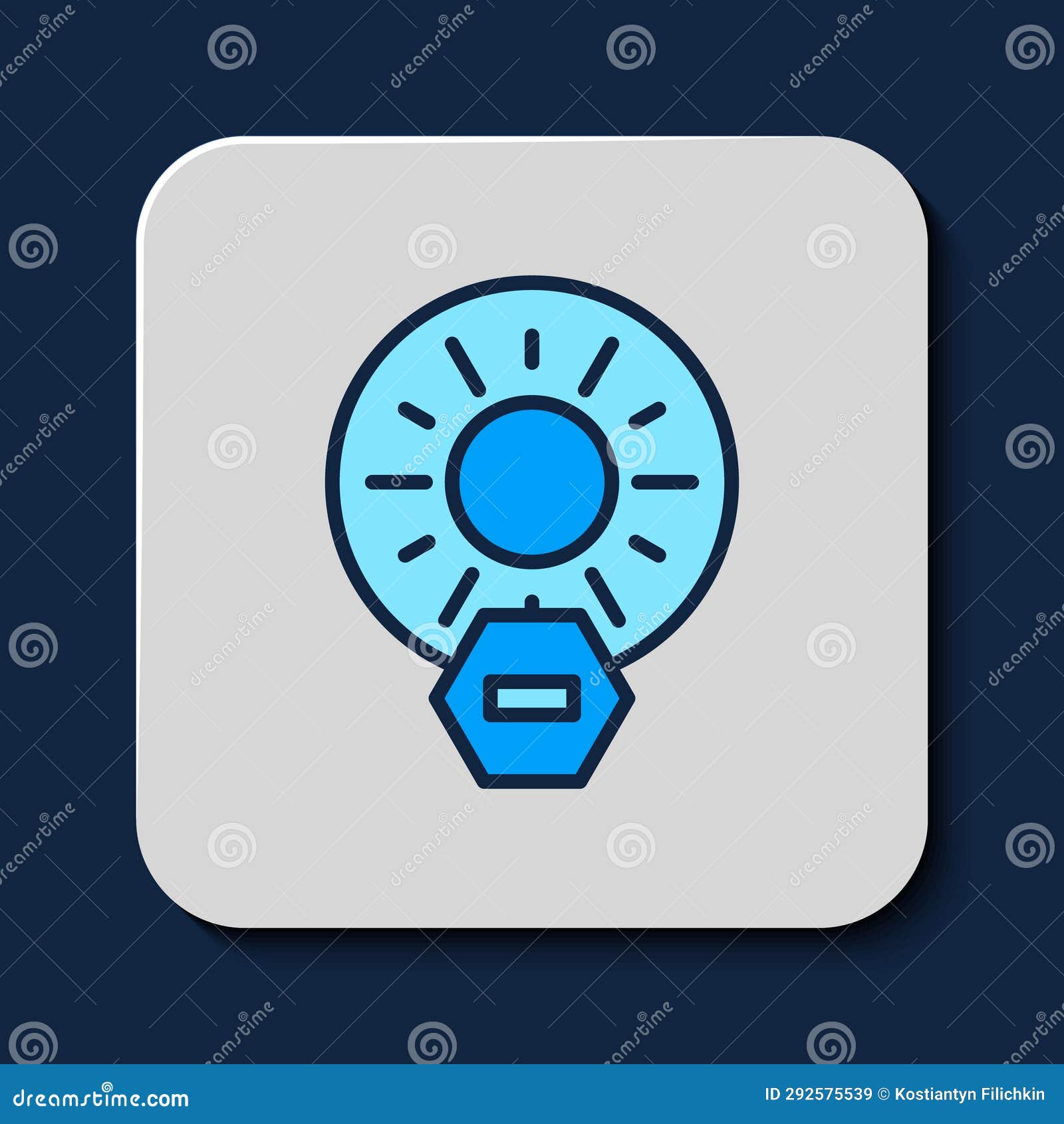 Filled Outline No Direct Sunlight Icon Isolated on Blue Background ...