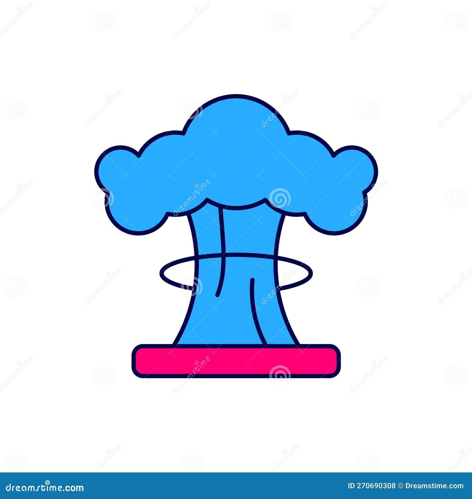 Filled Outline Nuclear Explosion Icon Isolated on White Background ...