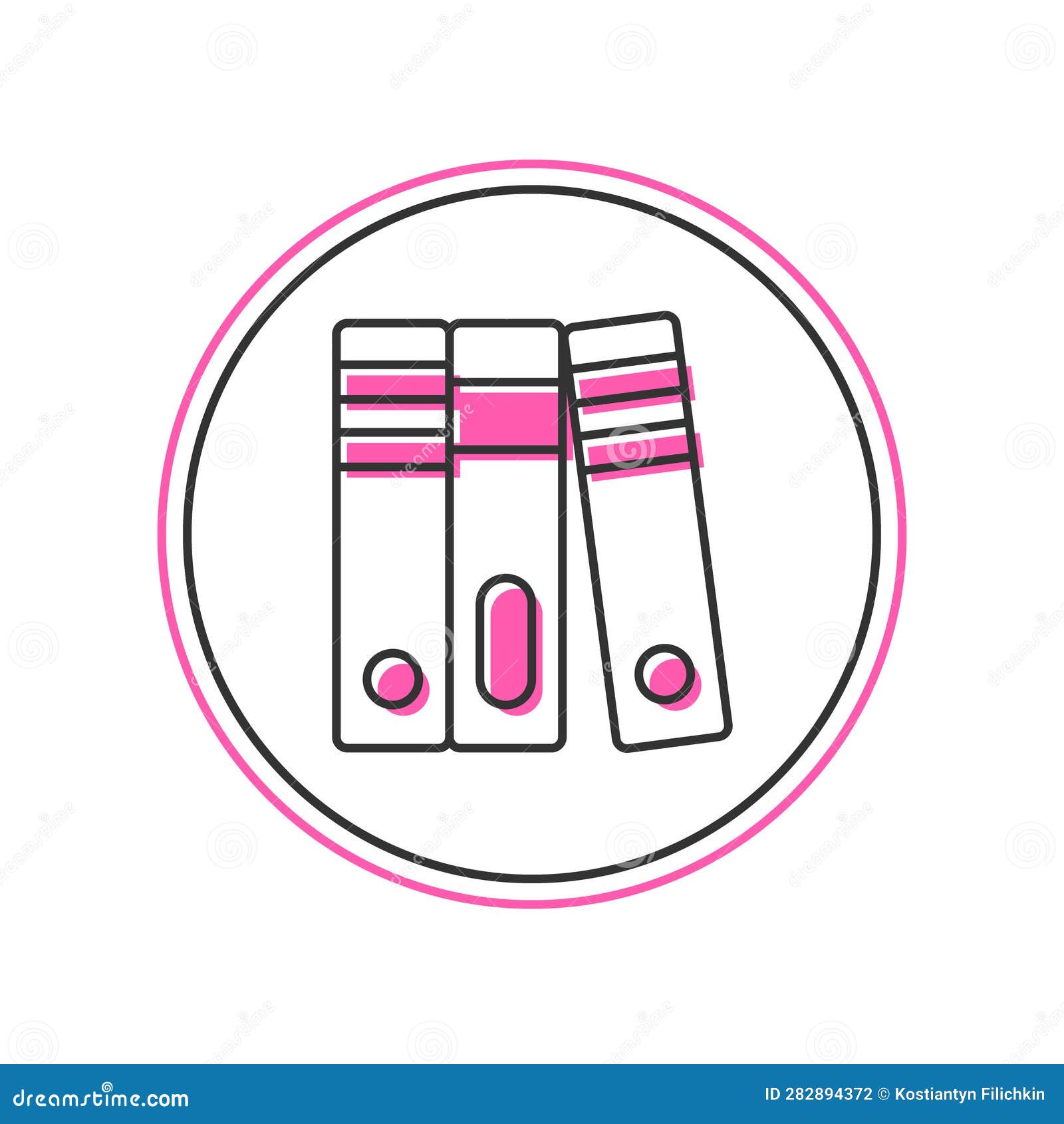 Filled Outline Office Folders with Papers and Documents Icon Isolated ...