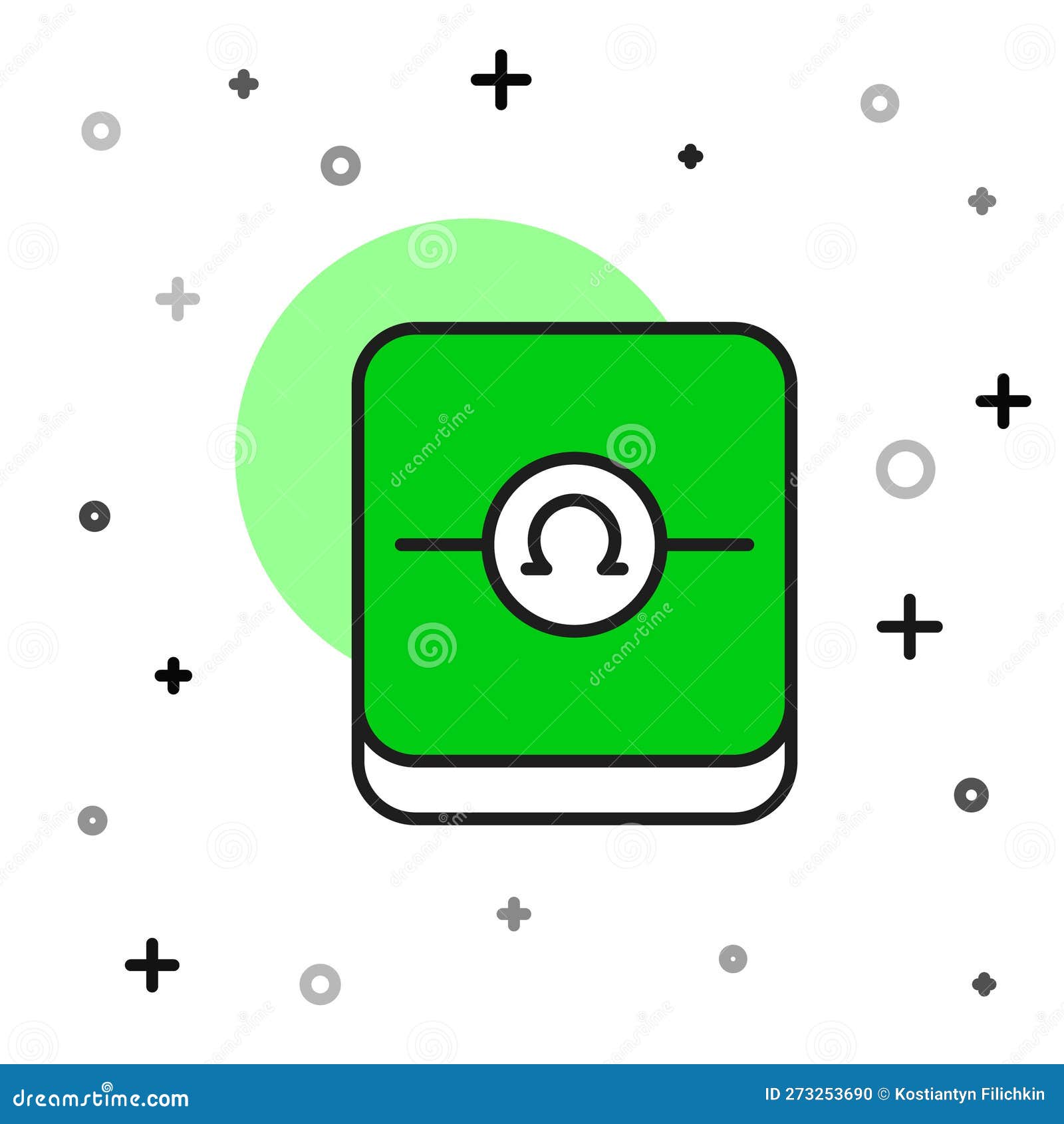 Filled Outline Ohmmeter Icon Isolated on White Background. Vector Stock ...