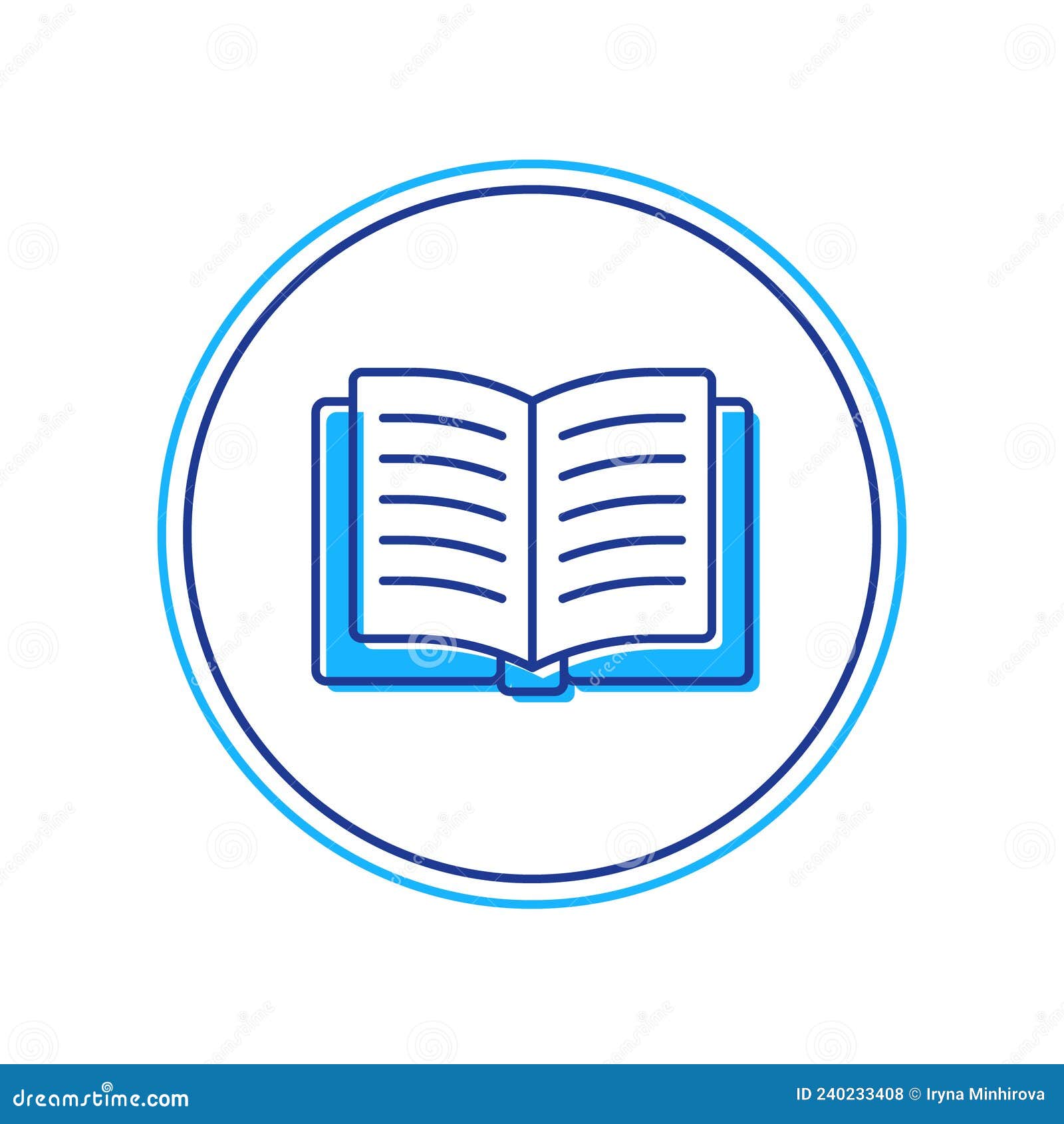 Filled Outline Open Book Icon Isolated on White Background. Vector ...