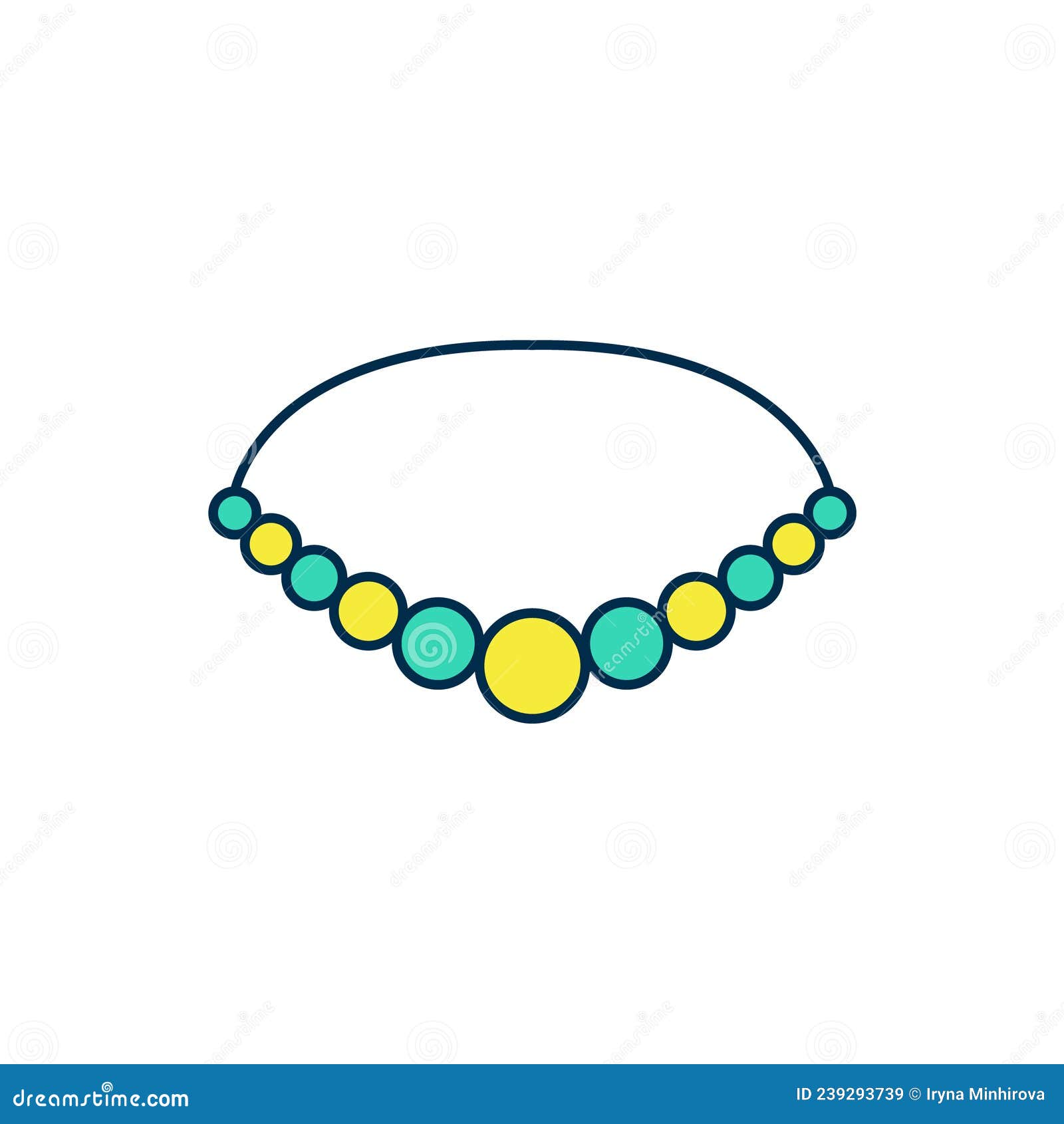 Filled Outline Pearl Necklace Icon Isolated on White Background. Vector ...