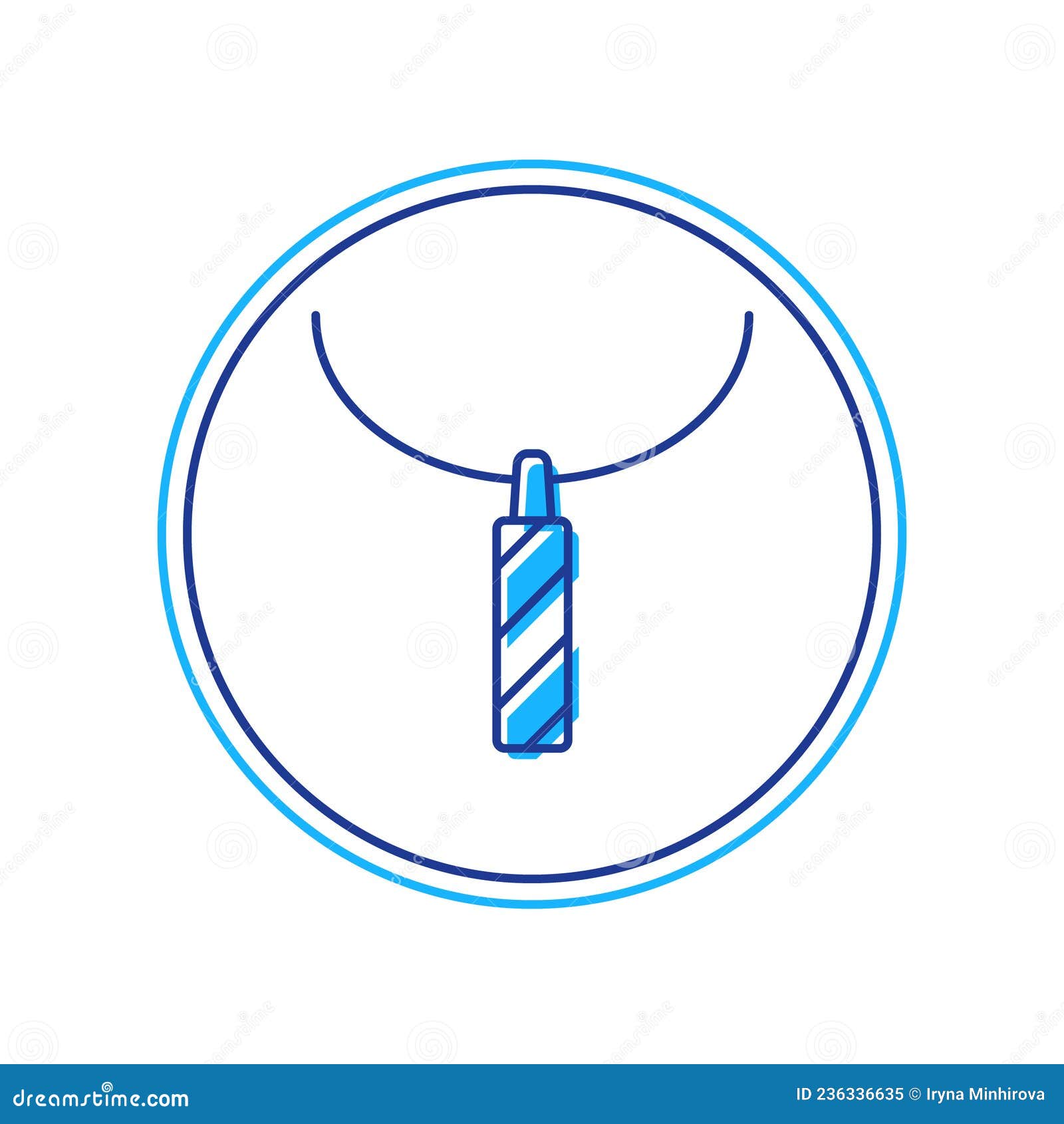 Filled Outline Pendant on Necklace Icon Isolated on White Background ...