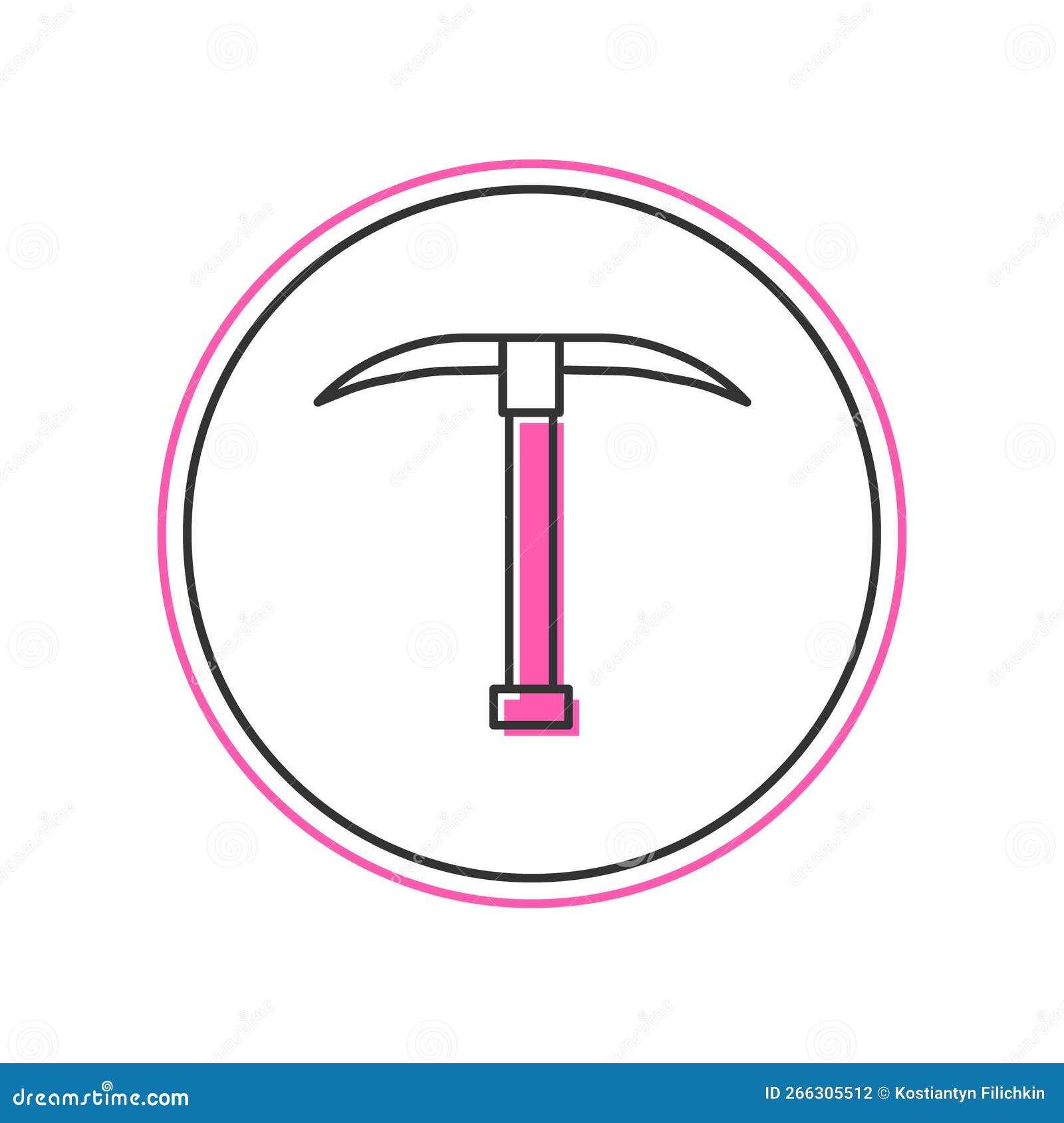 Filled Outline Pickaxe Icon Isolated on White Background. Vector Stock ...