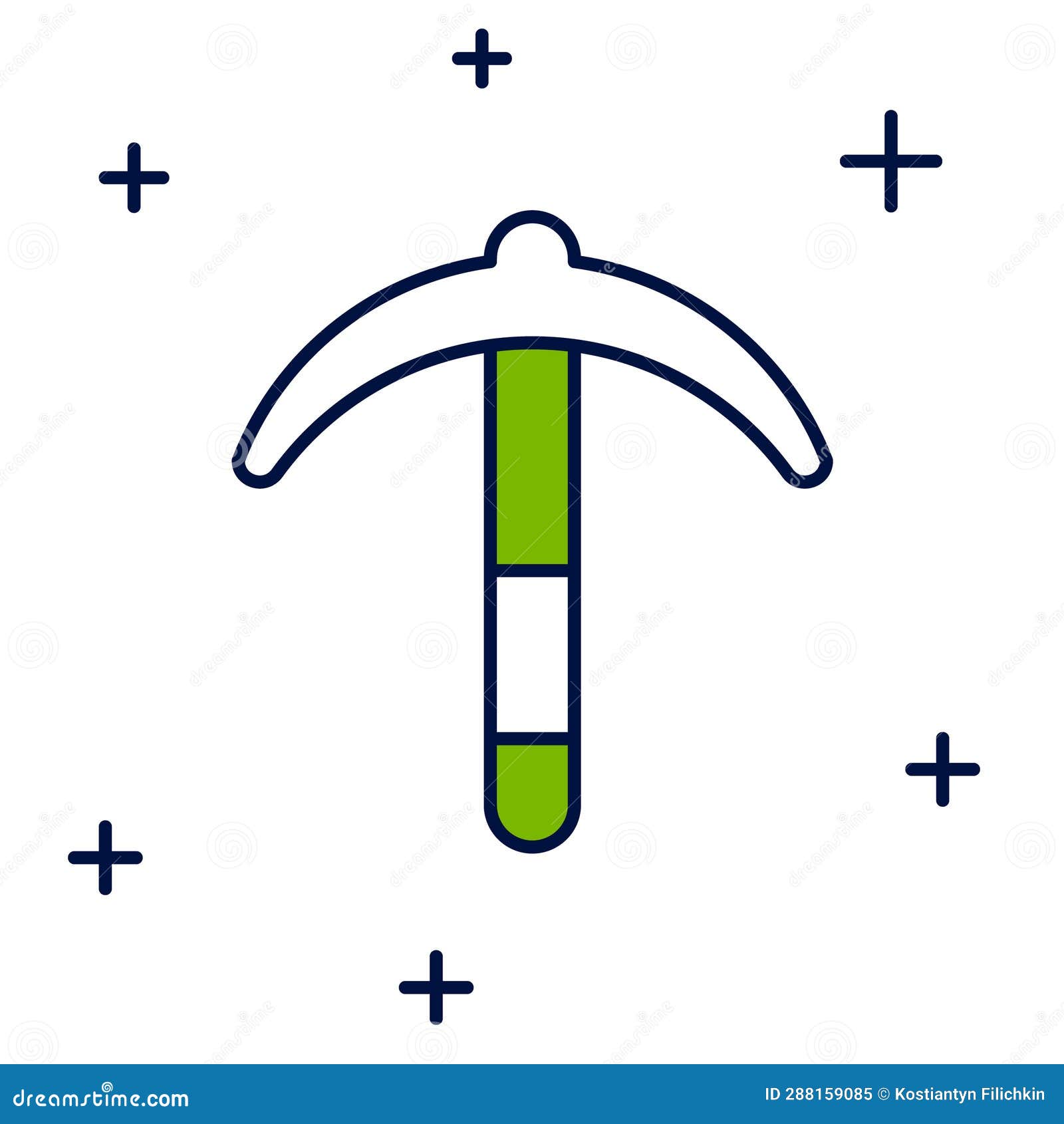 Filled Outline Pickaxe Icon Isolated on White Background. Vector Stock ...