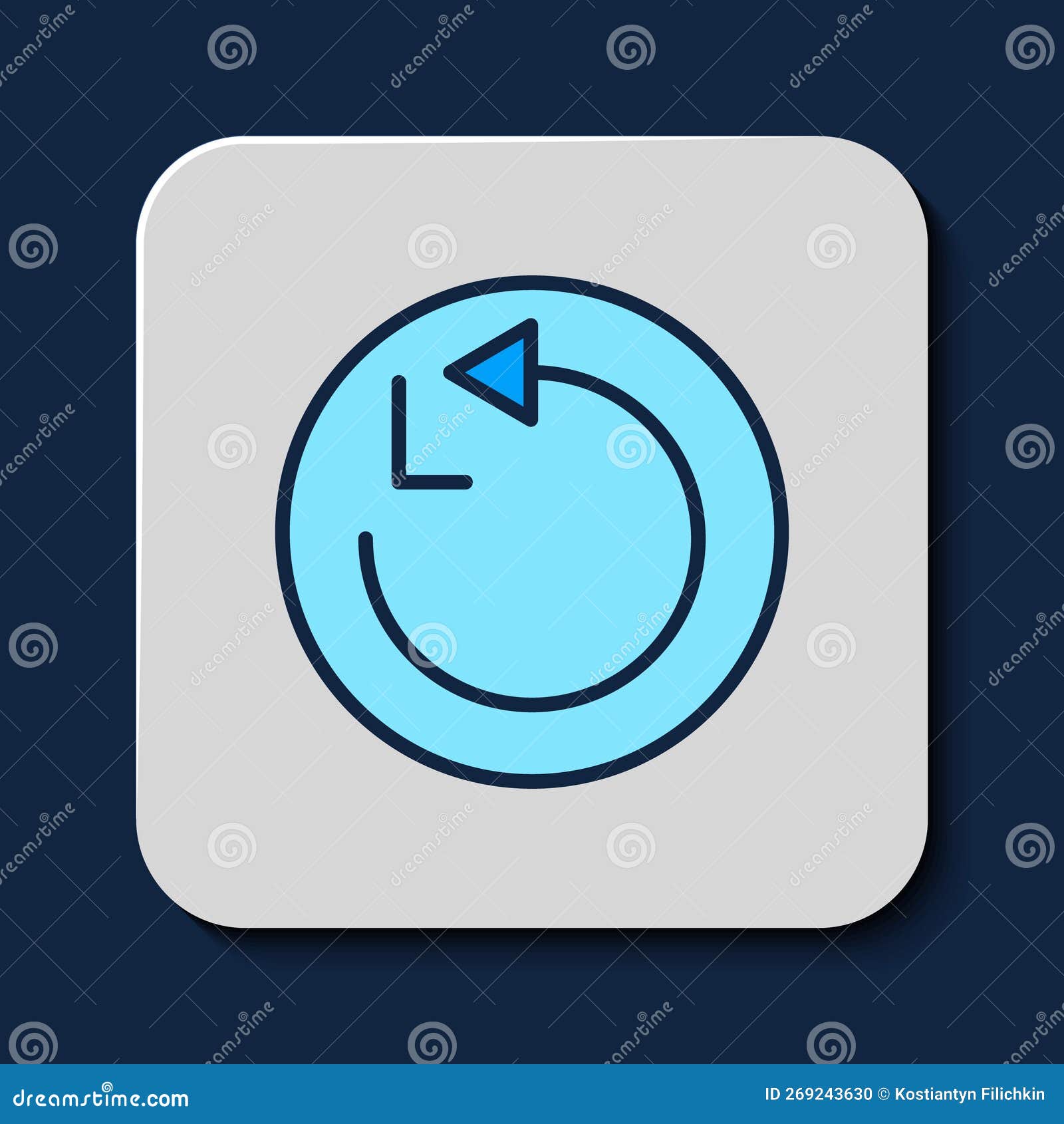 Filled Outline Radius Icon Isolated on Blue Background. Vector Stock ...
