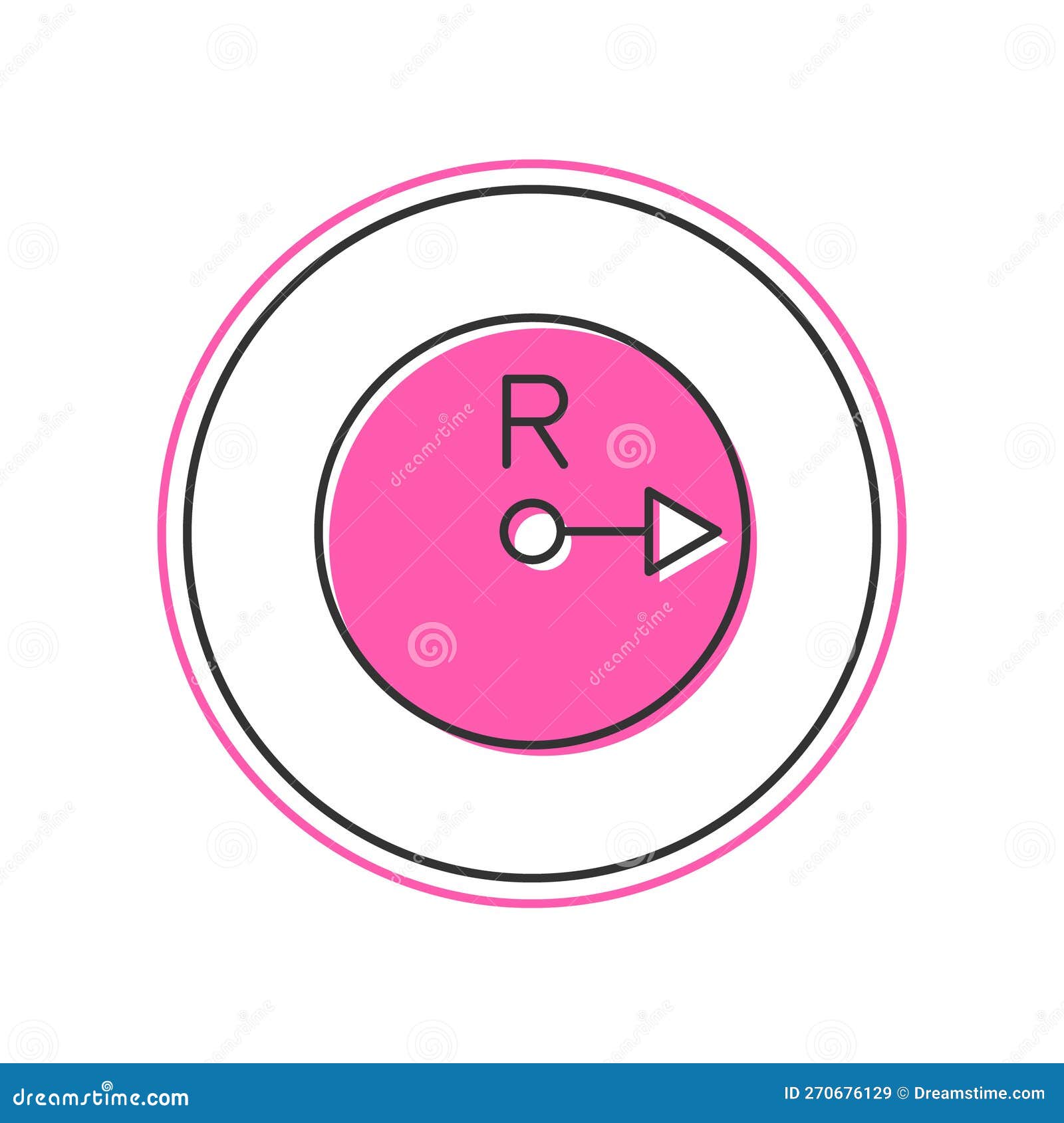 Filled Outline Radius Icon Isolated on White Background. Vector Stock ...