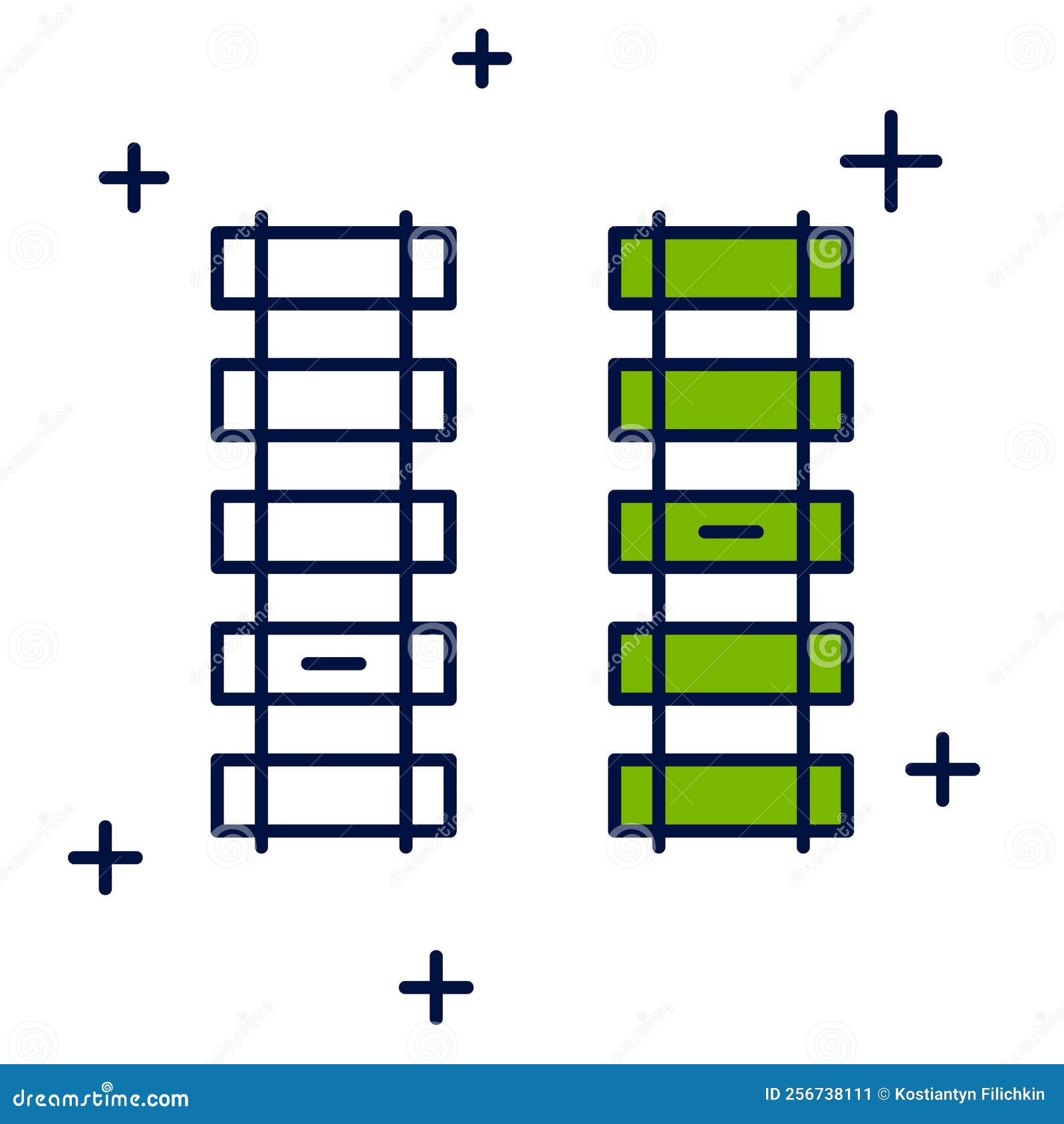 Filled Outline Railway, Railroad Track Icon Isolated on White ...