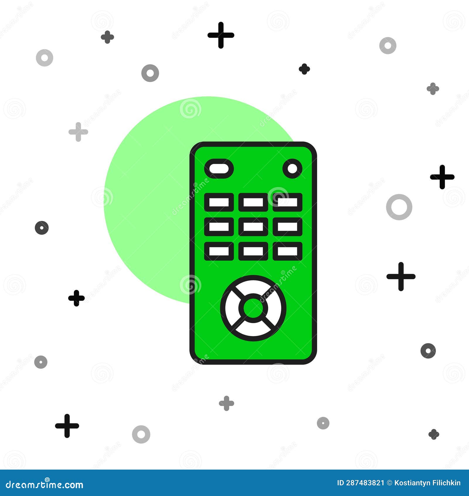Filled Outline Remote Control Icon Isolated on White Background. Vector ...