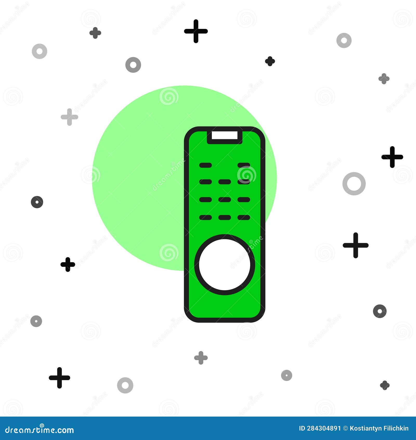Filled Outline Remote Control Icon Isolated on White Background. Vector ...