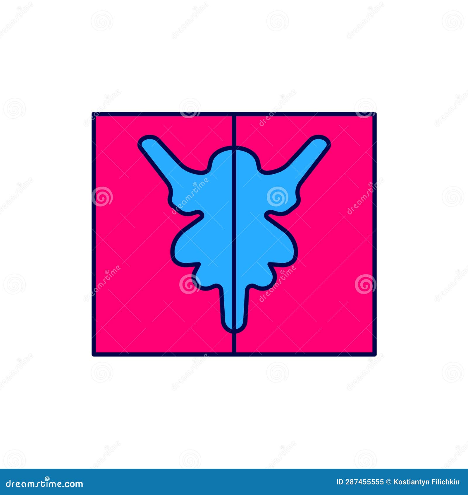 Filled Outline Rorschach Test Icon Isolated on White Background. Psycho ...