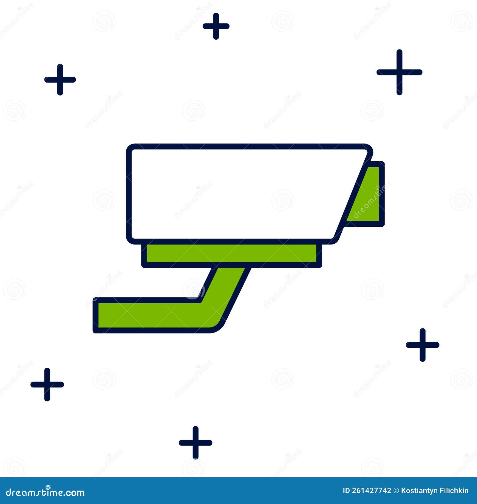 Filled Outline Security Camera Icon Isolated on White Background ...