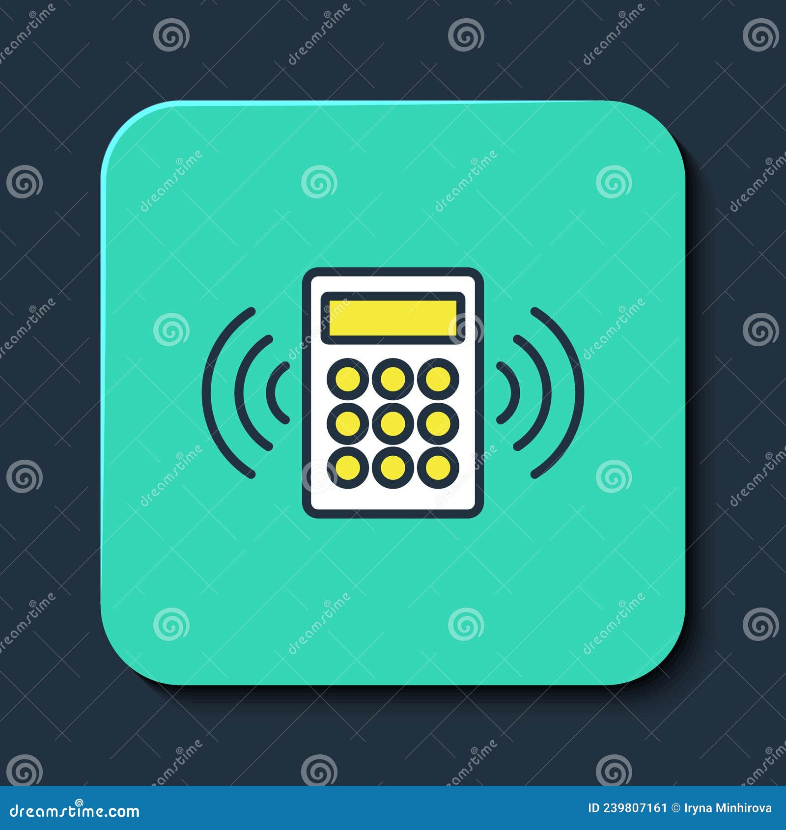 Filled Outline Security System Control Panel with Display Icon Isolated ...