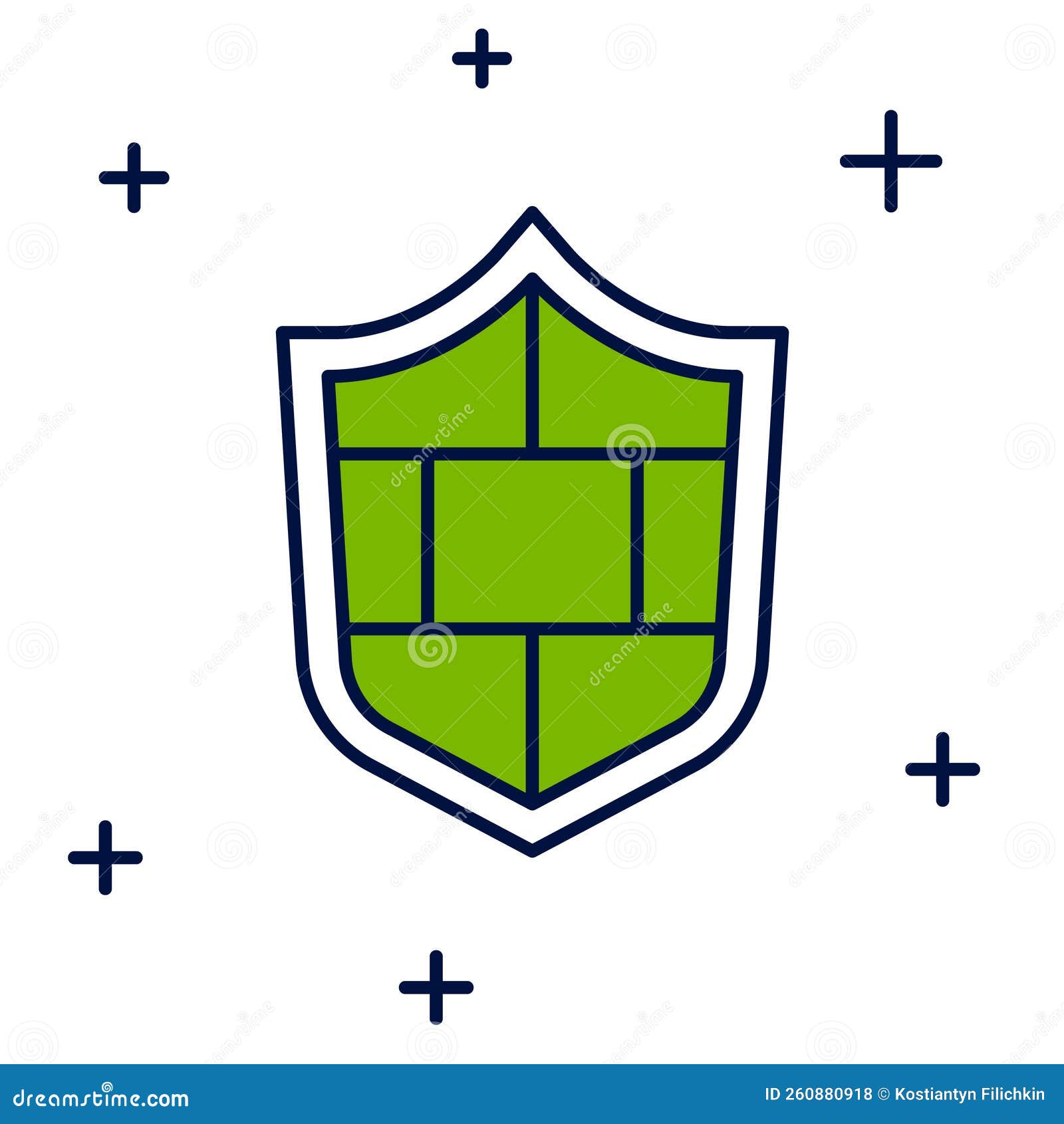 Filled Outline Shield with Cyber Security Brick Wall Icon Isolated on ...