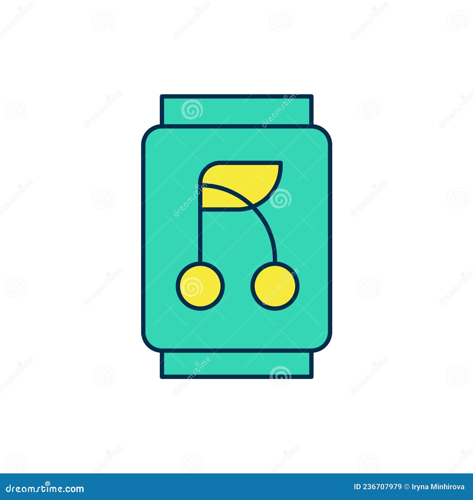 Filled Outline Soda Can Icon Isolated on White Background. Vector Stock ...