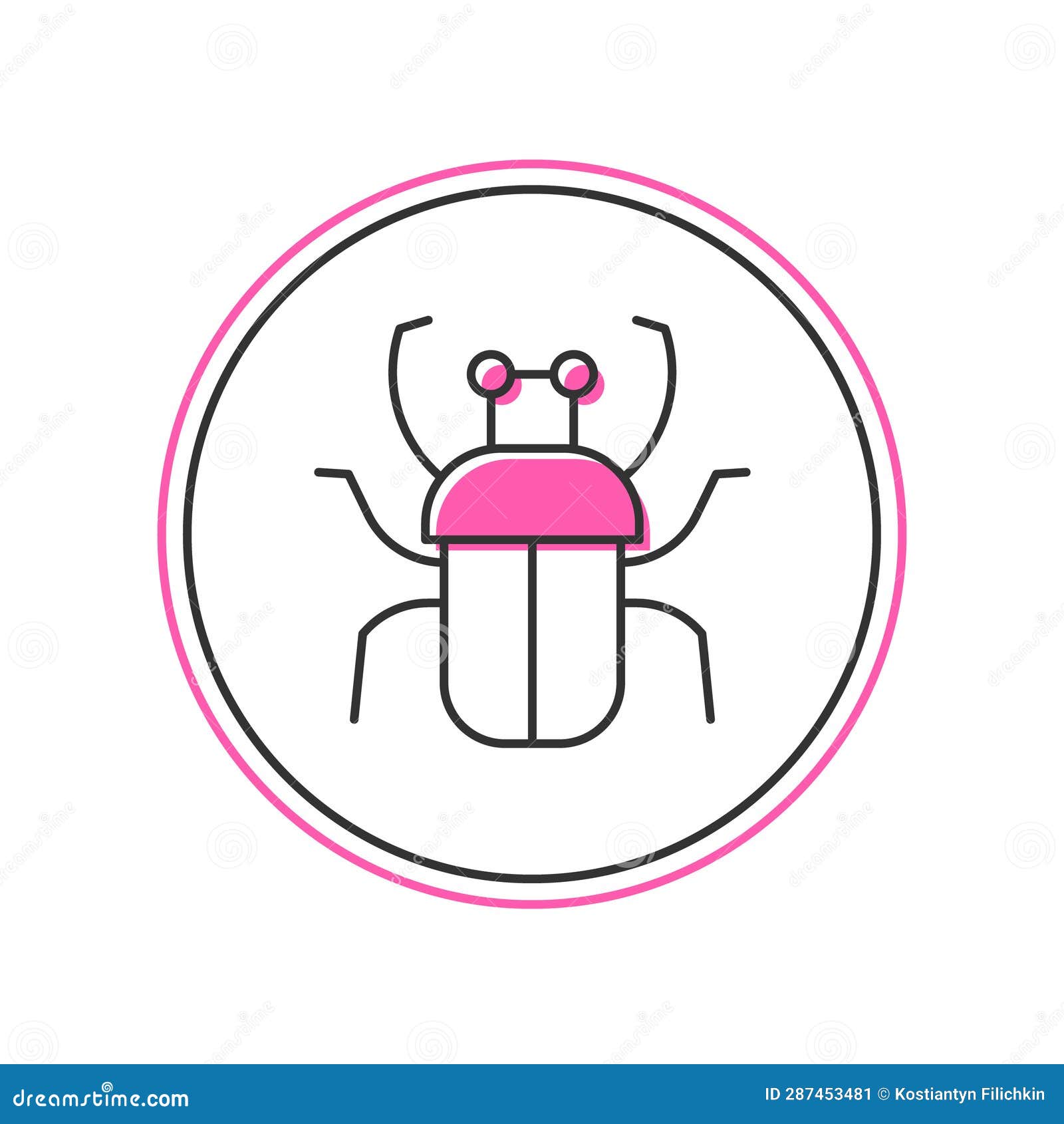 Filled Outline Stink Bug Icon Isolated on White Background. Vector ...