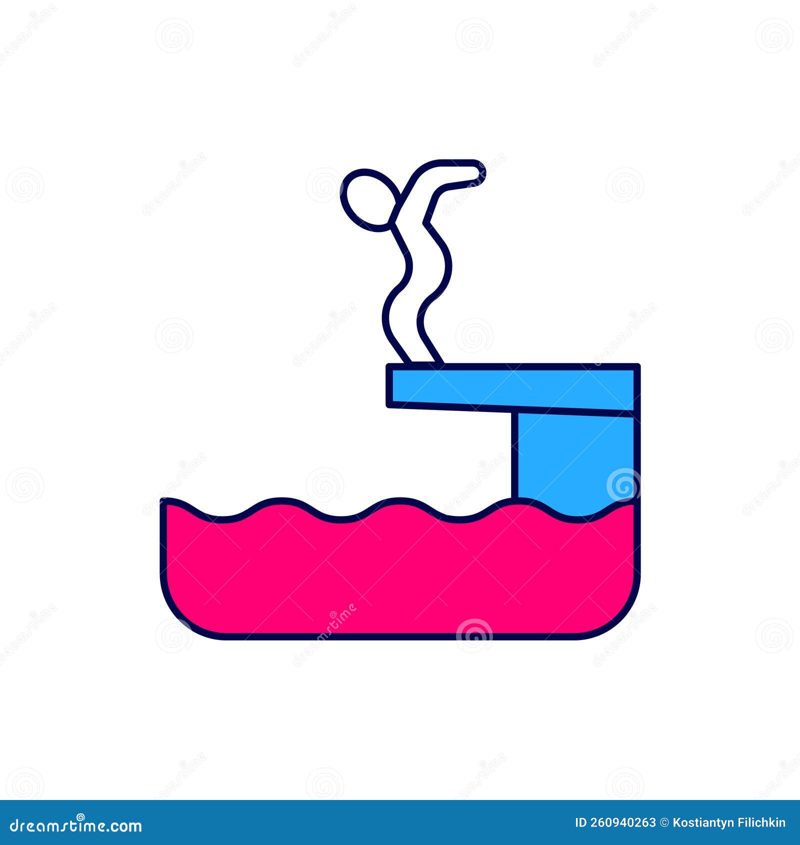 Outline Swimmer Sign Icons Lifeguard Safety Swimming Vector Image ...