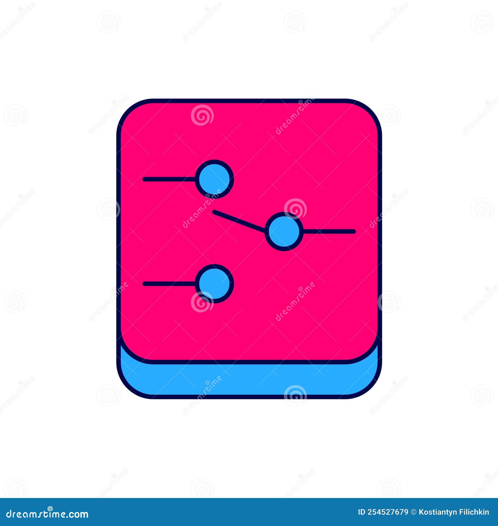 Filled Outline Switch in Electronic Circuit Icon Isolated on White ...