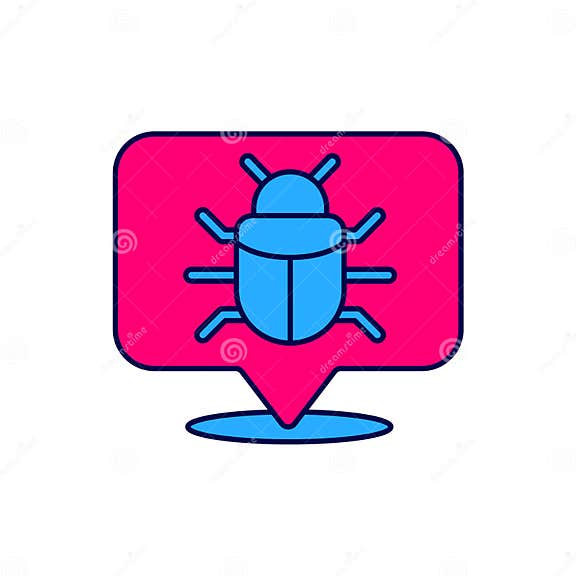 Filled Outline System Bug Concept Icon Isolated on White Background ...