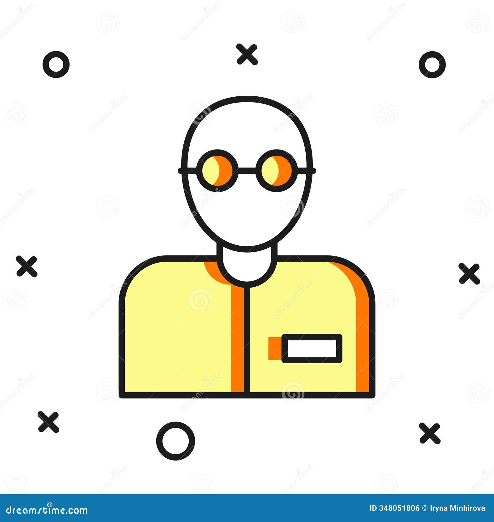 Filled Outline Teacher Icon Isolated on White Background. Flat Filled ...