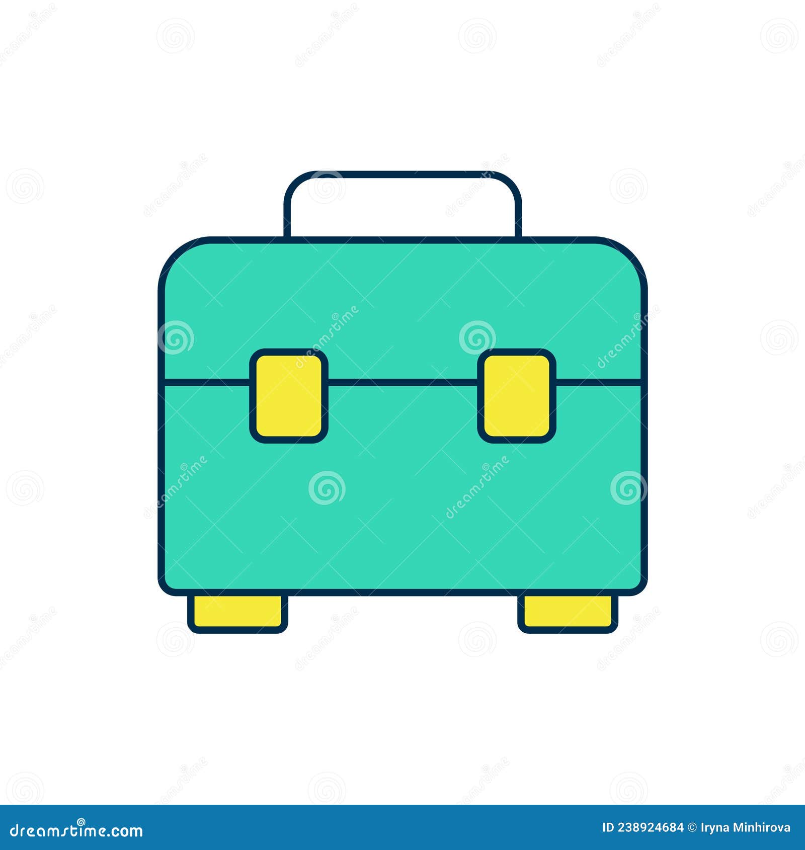 Filled Outline Toolbox Icon Isolated on White Background. Tool Box Sign ...