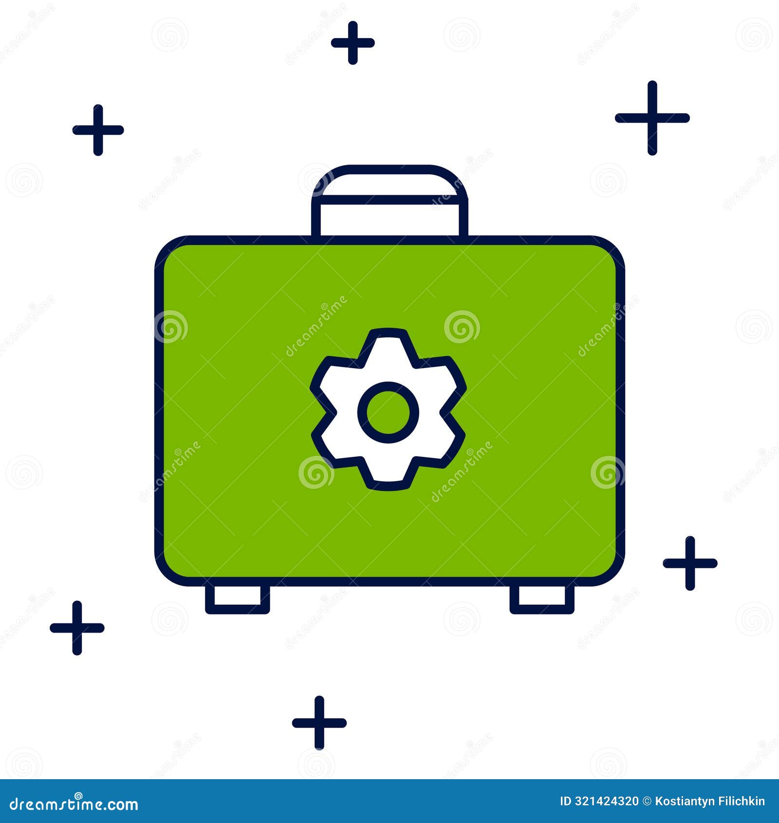 Filled Outline Toolbox Icon Isolated on White Background. Tool Box Sign ...