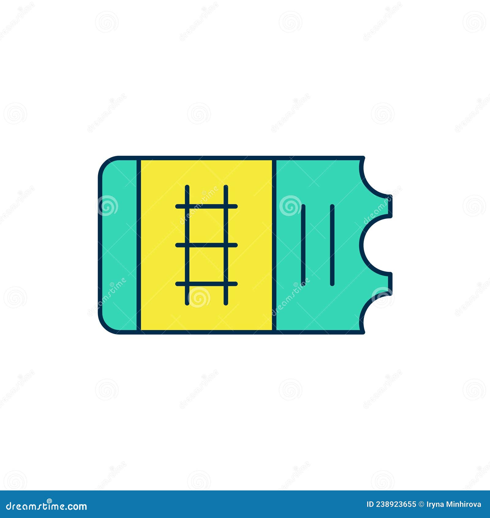 Filled Outline Train Ticket Icon Isolated on White Background. Travel ...