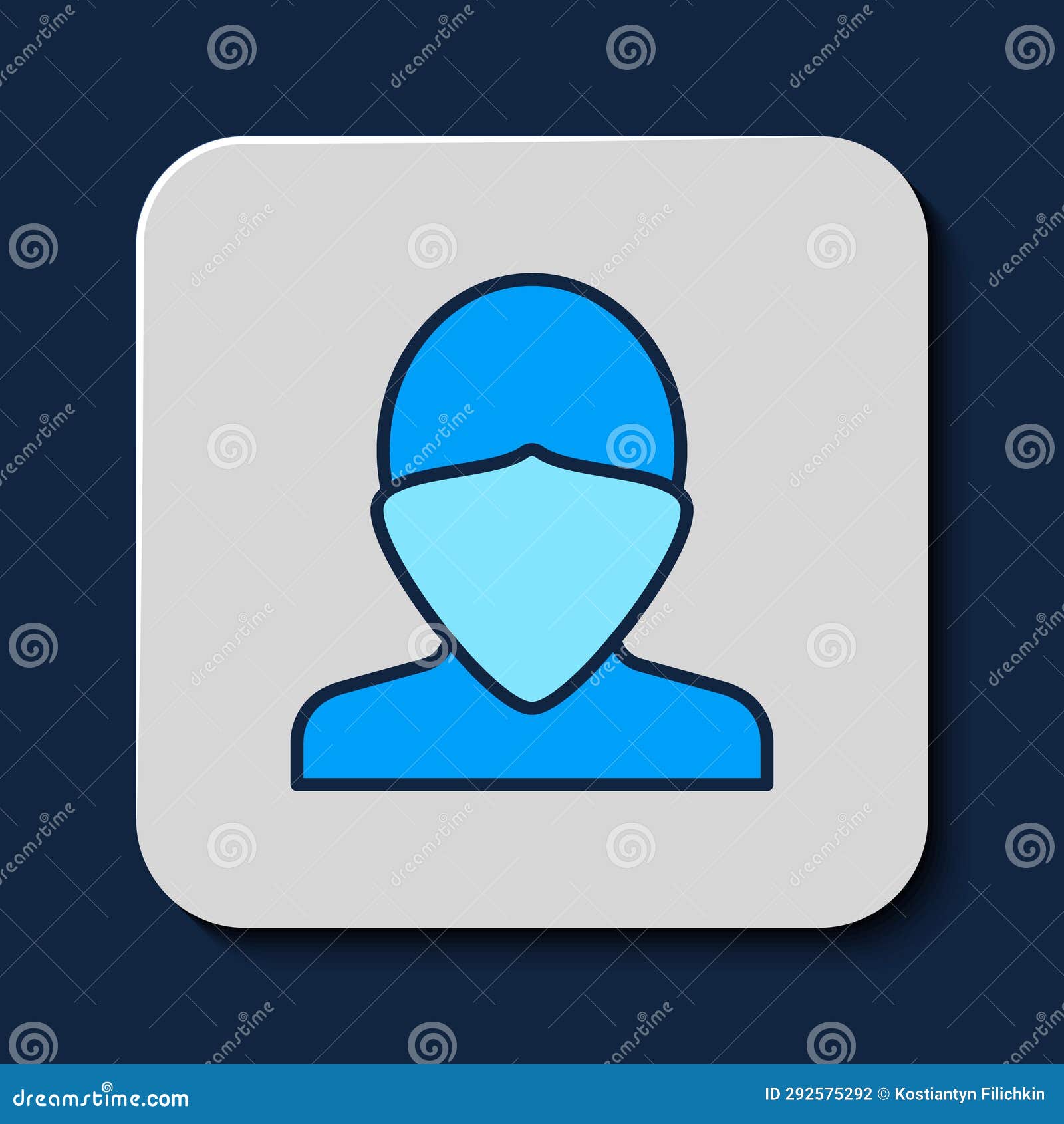 Filled Outline Vandal Icon Isolated on Blue Background. Vector Stock ...