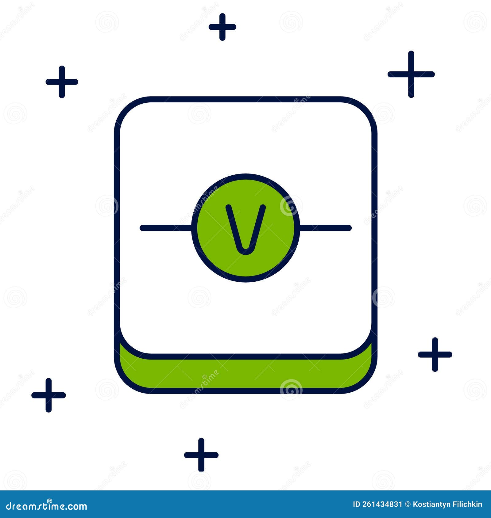 Filled Outline Voltmeter Electronic Component Icon Isolated on White ...