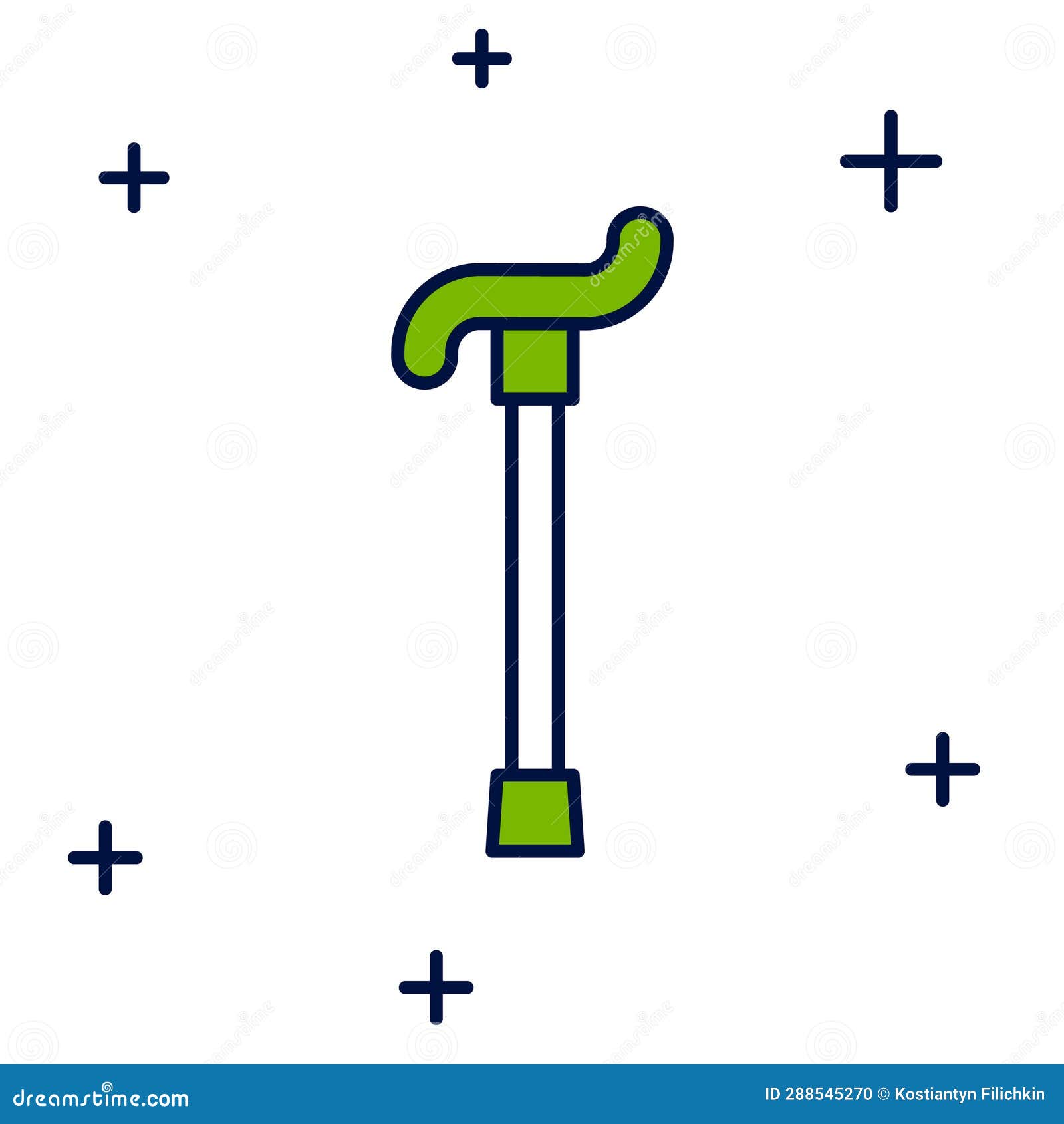 Outline Walking Stick Vector Icon. Isolated Black Simple Line Element ...