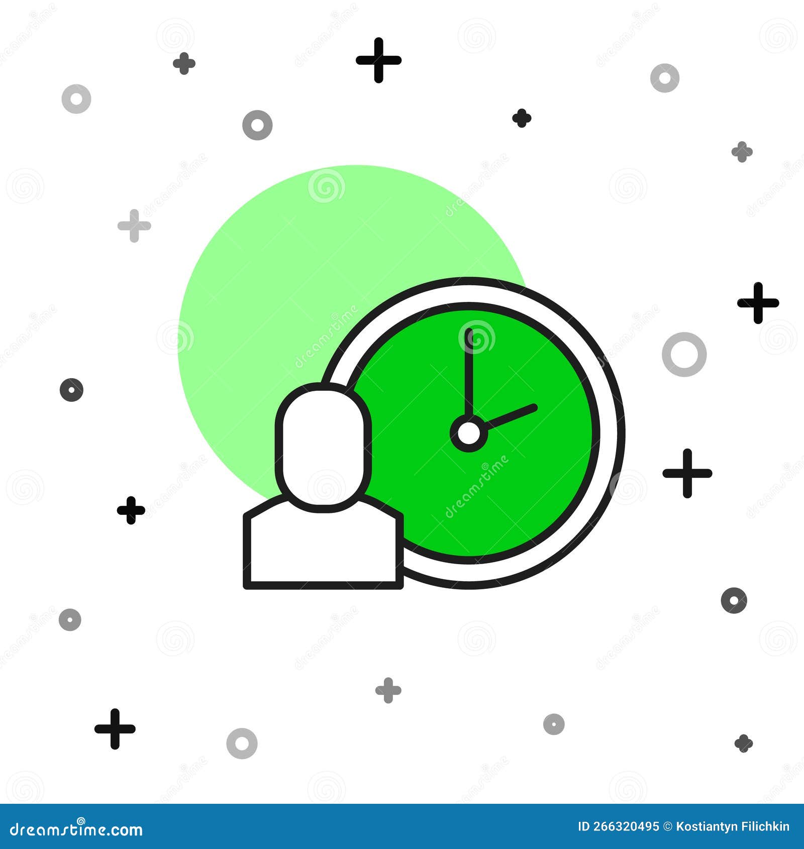 Filled Outline Work Time Icon Isolated on White Background. Office ...