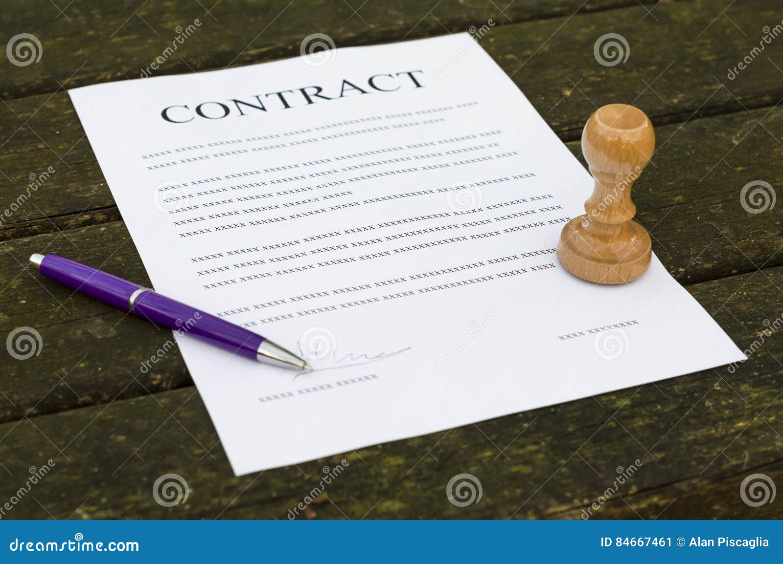 Filled paper contract stock image. Image of lawyer, white - 84667461
