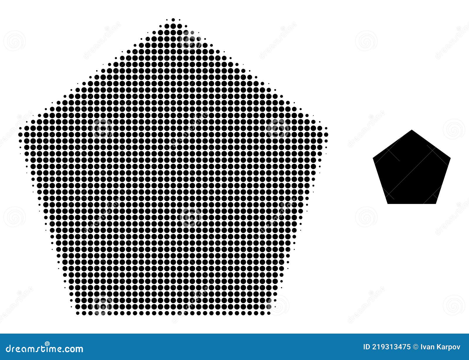 Filled Pentagon Halftone Dot Icon Stock Vector - Illustration of ...