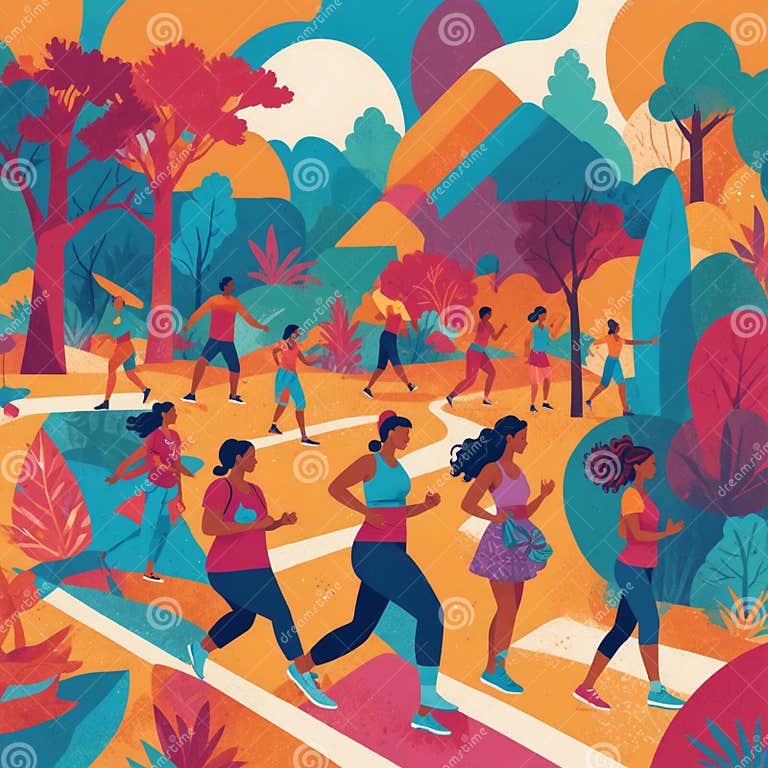 Filled with People Engaging in Various Forms of Exercise and Self-care ...