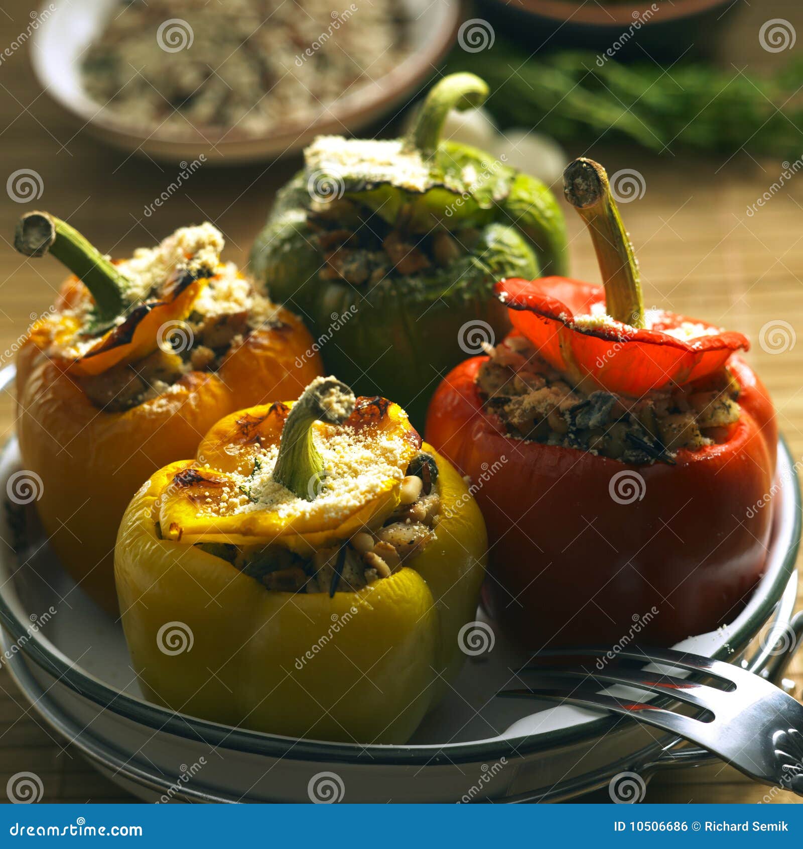 Filled peppers stock photo. Image of dishes, indoors - 10506686